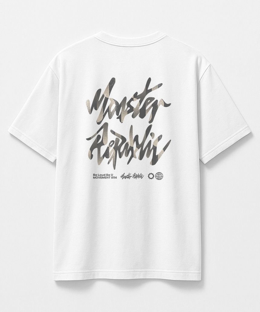 MUSINSA | MONSTER REPUBLIC Stone Logo Beige T-Shirt White_8114