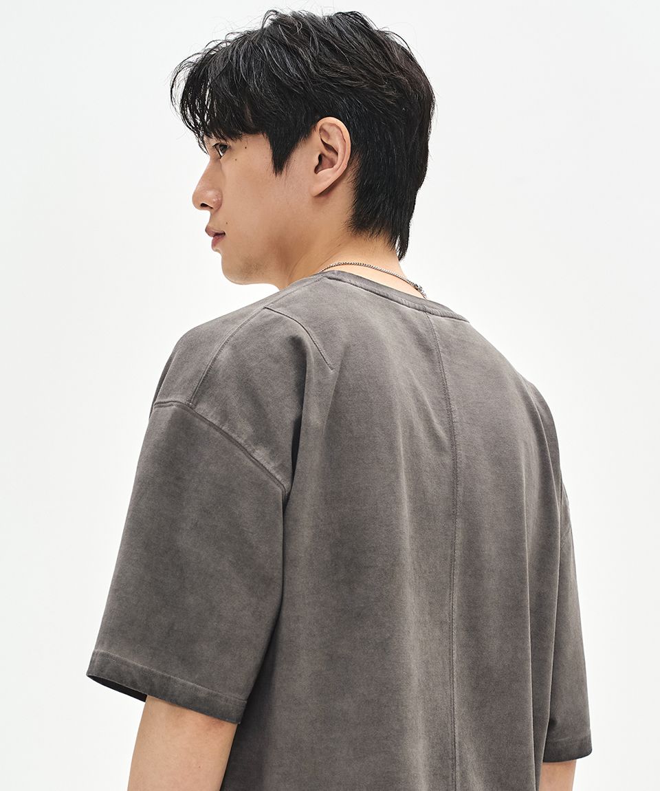 MUSINSA | SOVERMENT 460G Dart Heavy Mud Dying T-Shirt - Dusky Mocha