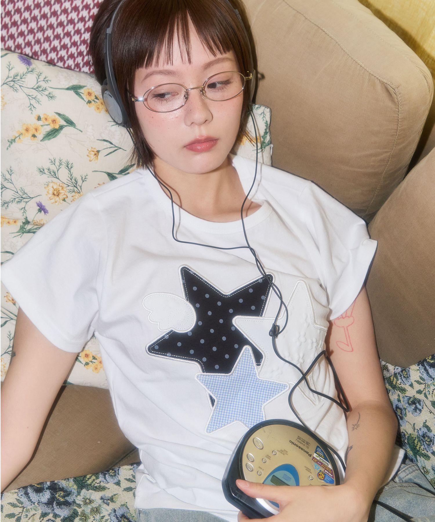 MUSINSA | FANCY CLUB MIX STAR ANGEL PATCH T (WHITE) F25QB117