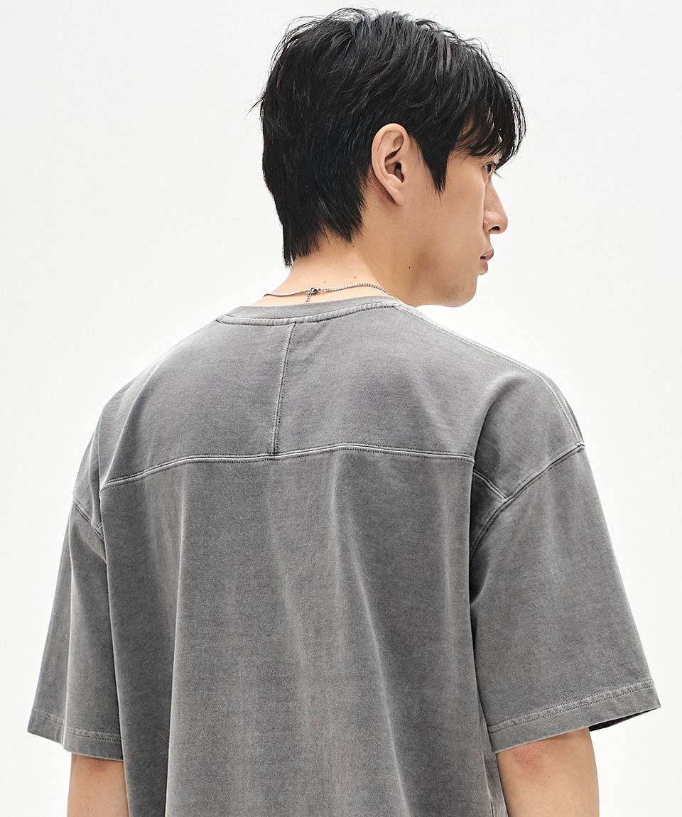 MUSINSA公式 | SOVERMENT 460G Cut Heavy Pigment T-Shirt - Light Charcoal