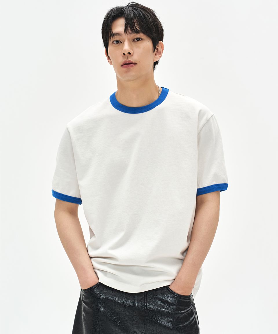 MUSINSA | SOVERMENT 460G Pigment Ringer T-shirt - Ivory