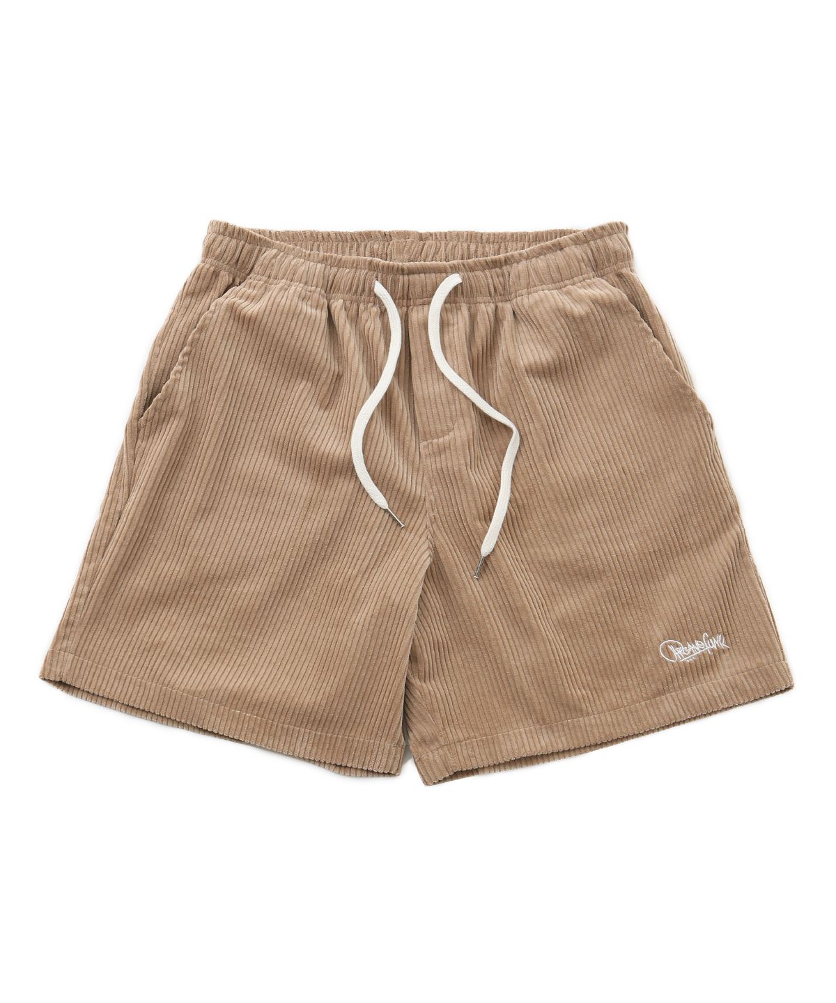 MUSINSA | ARCANE FUNK Corduroy Logo Half Pants Camel