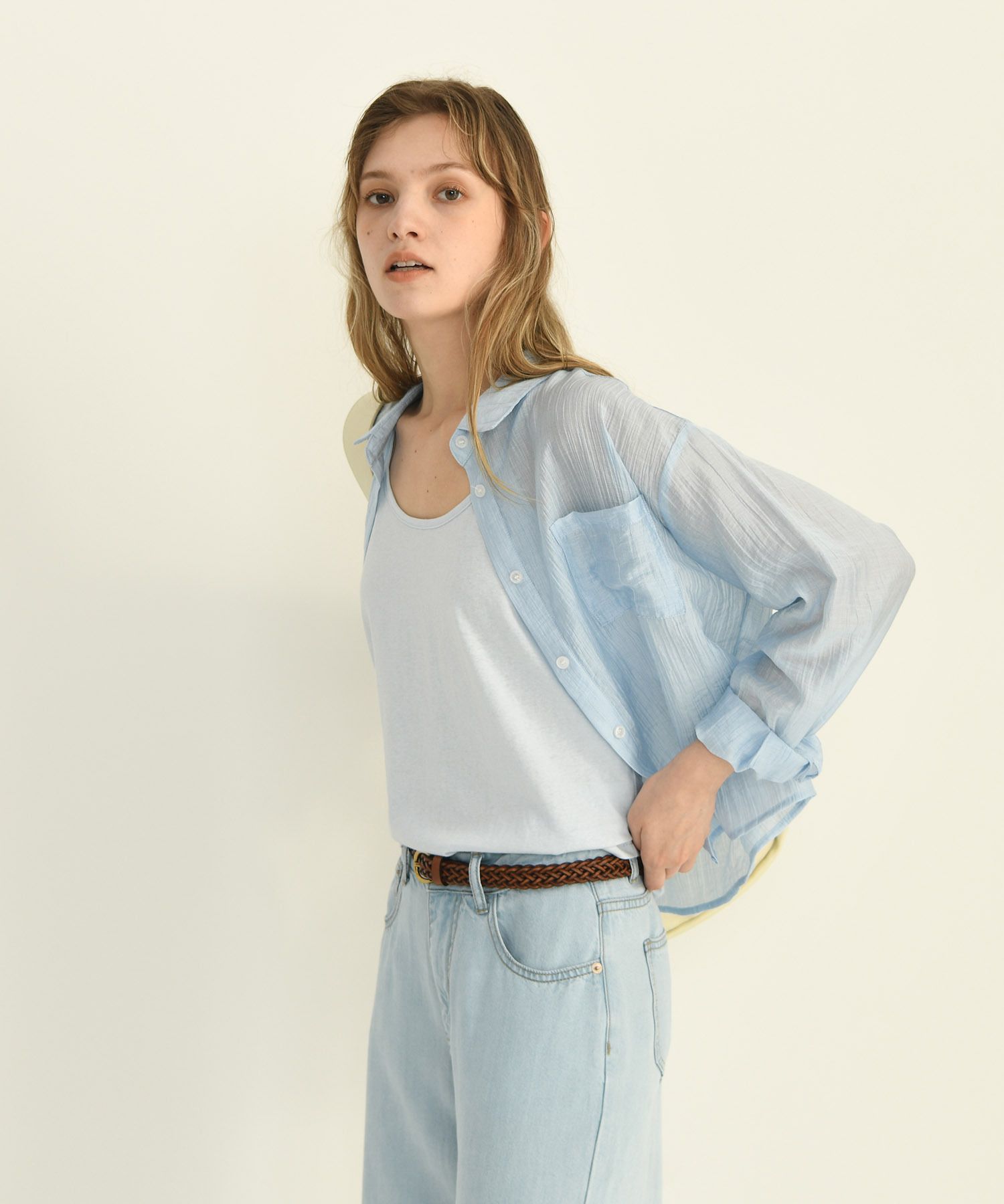 MUSINSA | PIGMENT See-through crop blouse (PBE03S-WNBW036)