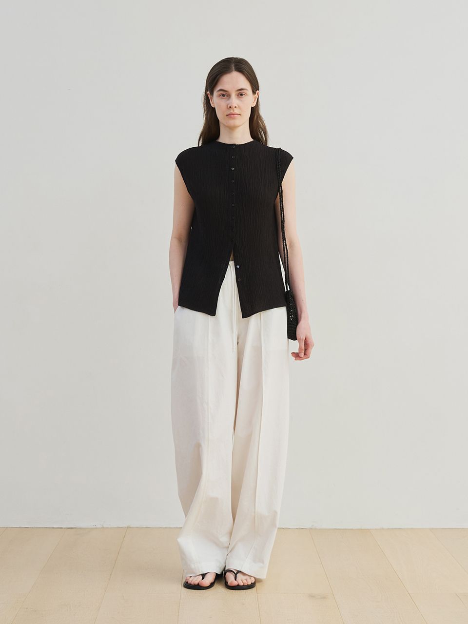 MUSINSA | MOIA wide banding pants (white)