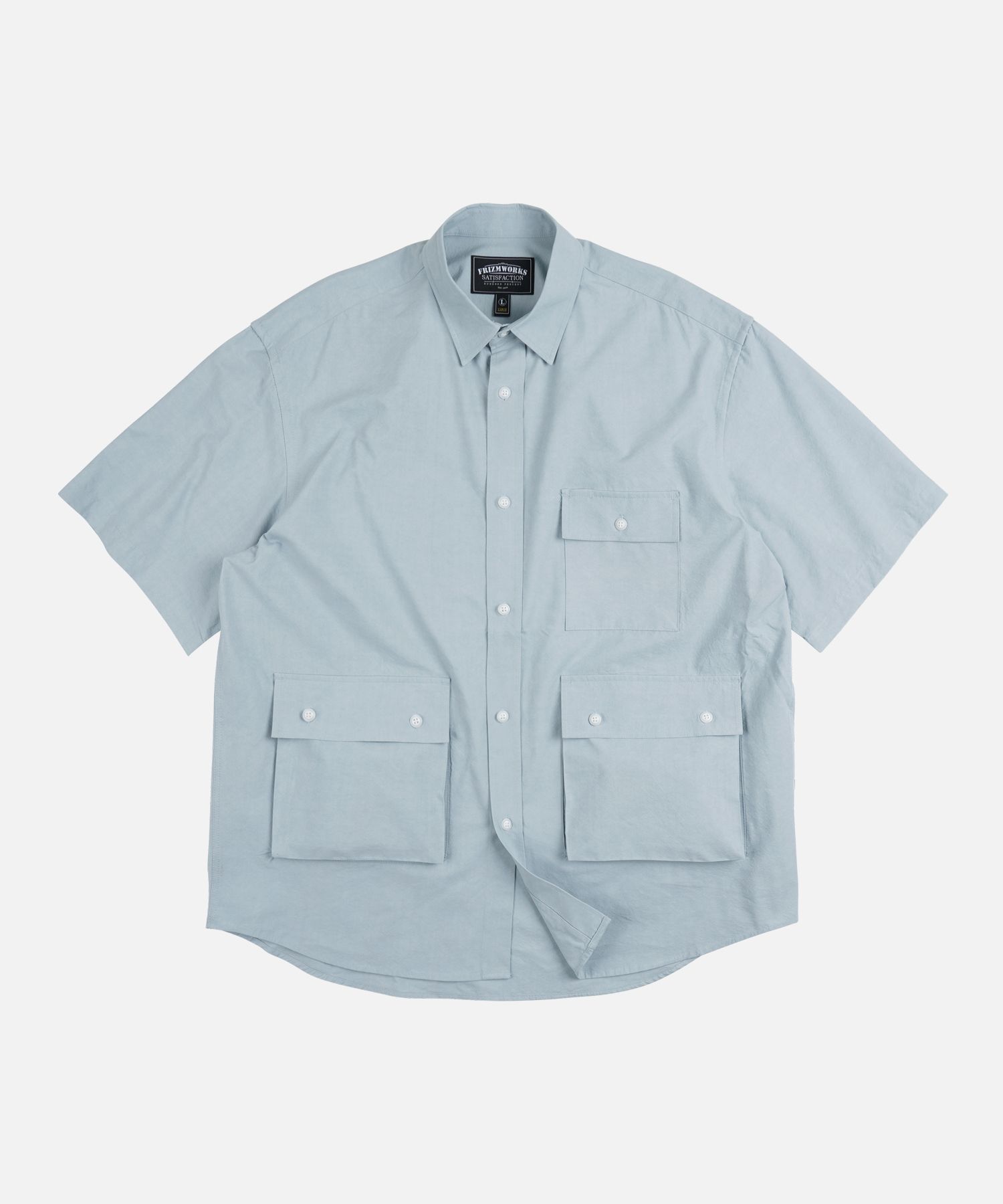 MUSINSA公式 | FRIZMWORKS WASHED TRIPLE POCKET HALF SHIRT _ SKY BLUE