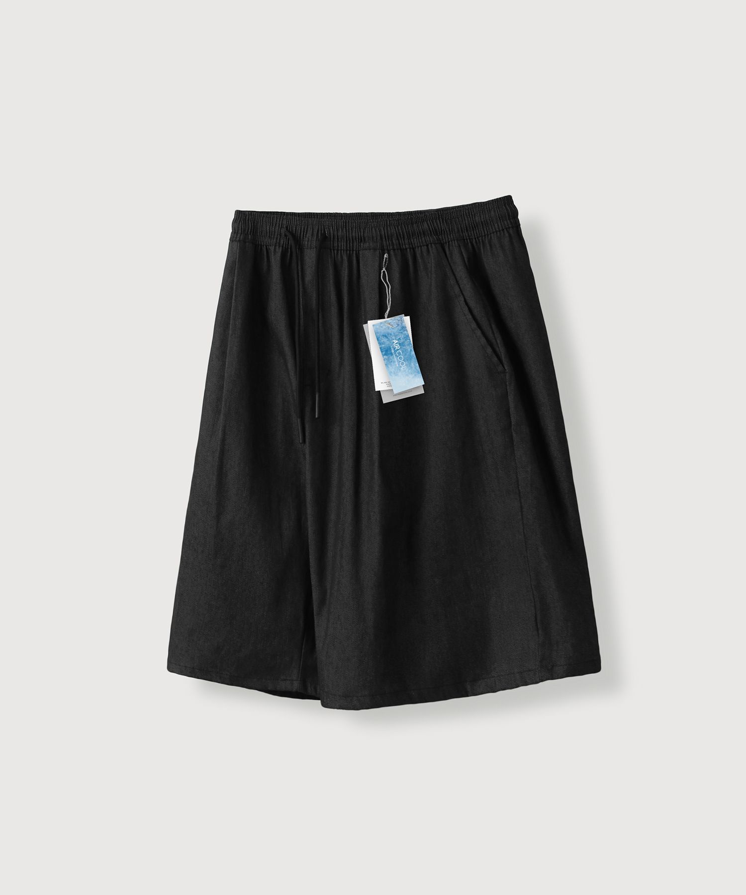 MUSINSA | MOOD INSIDE Cooling Denim Bermuda Pants_Black