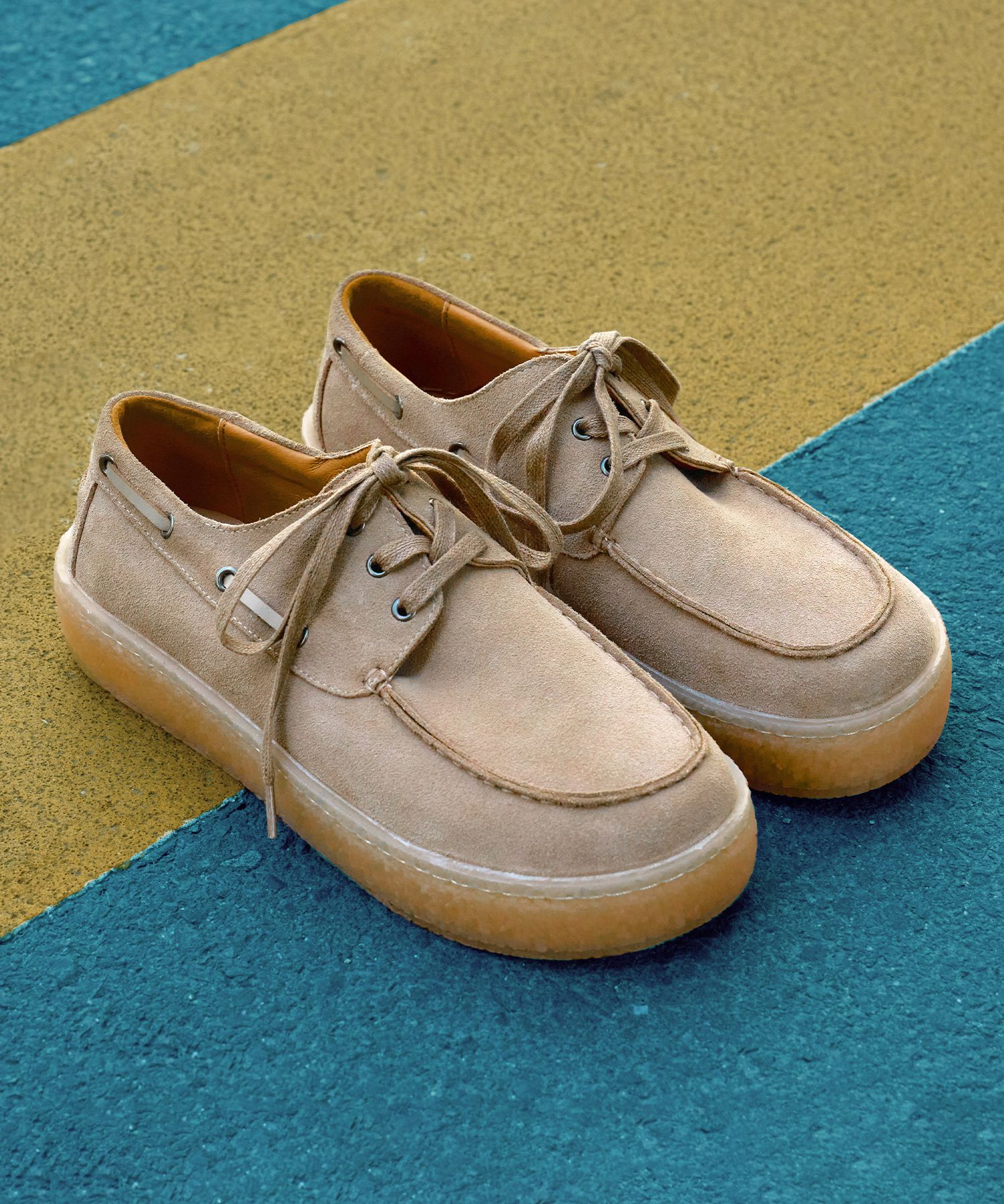 MUSINSA | WE THE ROAD WTRD3113 Marina Crepe Boat Shoes Beige