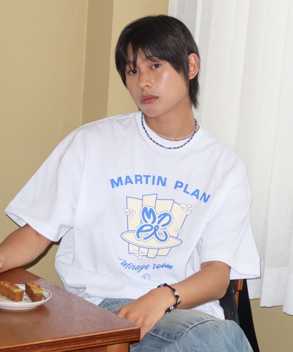 MUSINSA | MARTIN PLAN Floral Afterglow Half T- WHITE