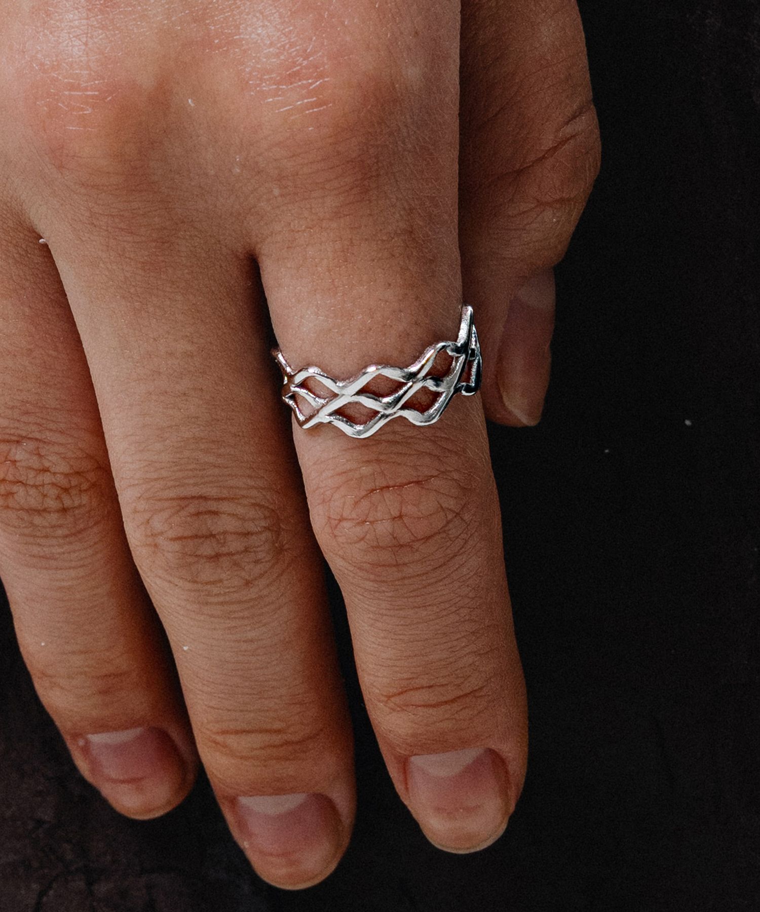 MUSINSA | SCALETTO WS016 Wavy Line Open Ring