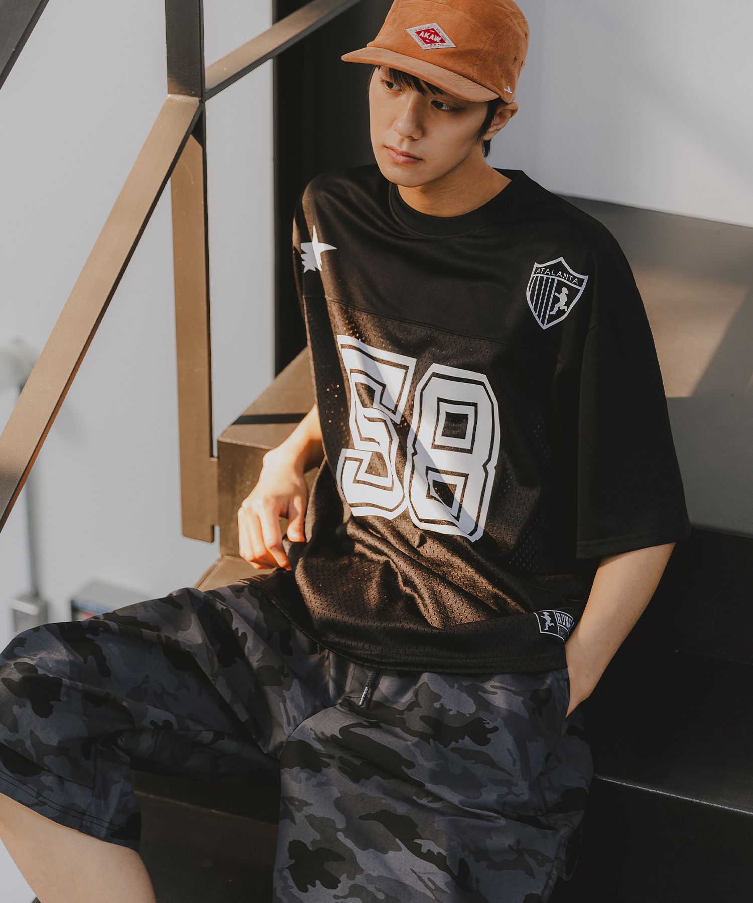 MUSINSA公式 | ALVINCLO Rugby Overfit Round Short Sleeve T-shirt AST2802