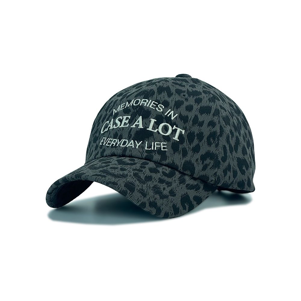 MUSINSA | CASE A LOT Logo leopard ball cap - black