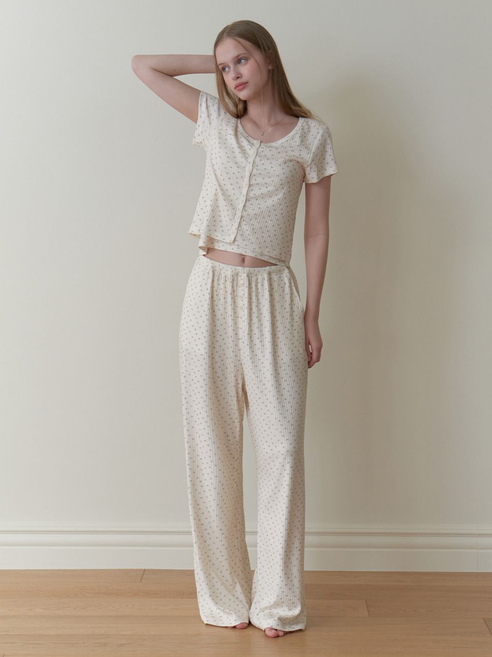 MUSINSA | RE L Florrie room pants (green flower)