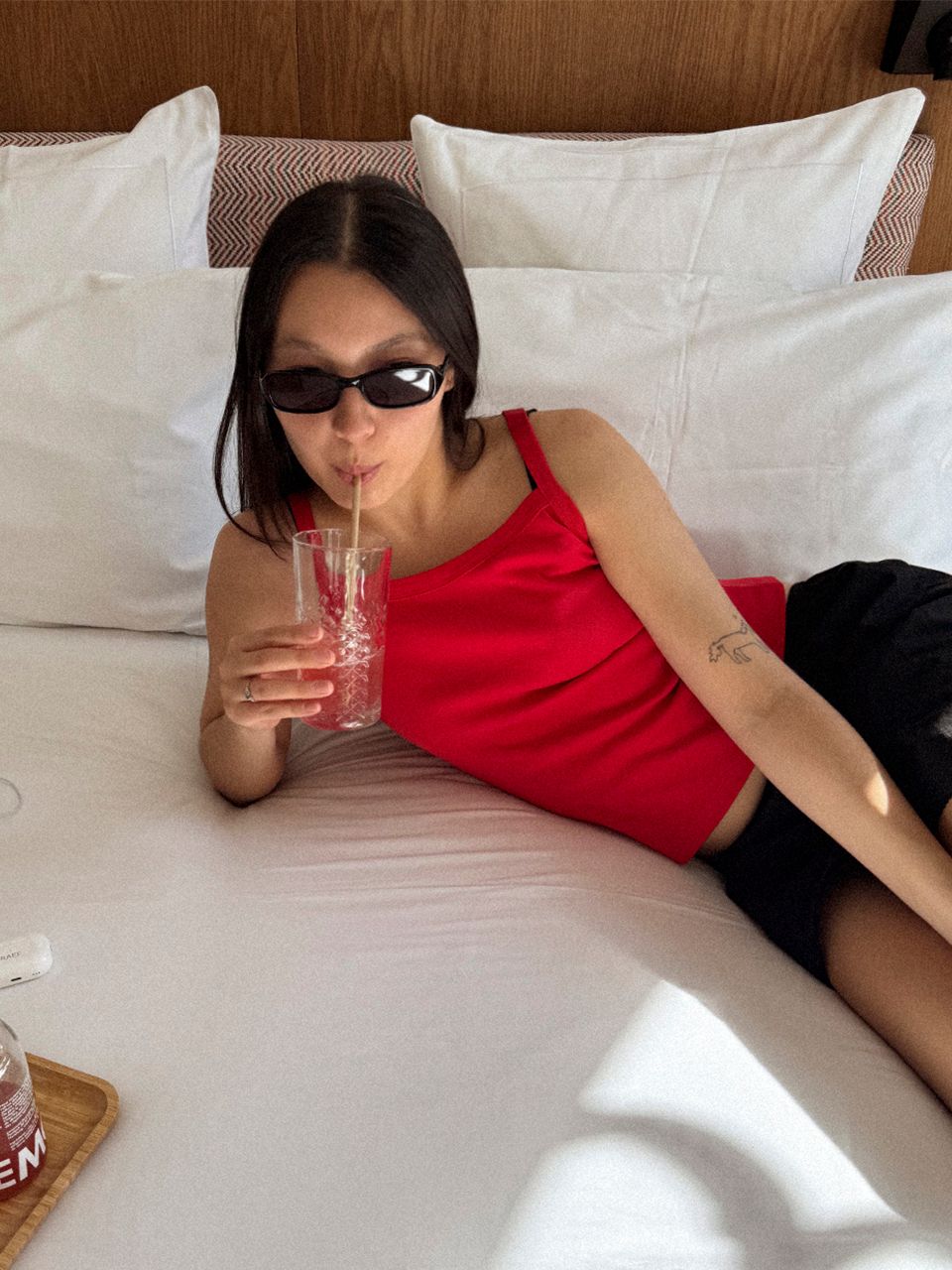 MUSINSA | LLL DESIGN STUDIO Square Neck Ribbed Jersey Tank Top_Red