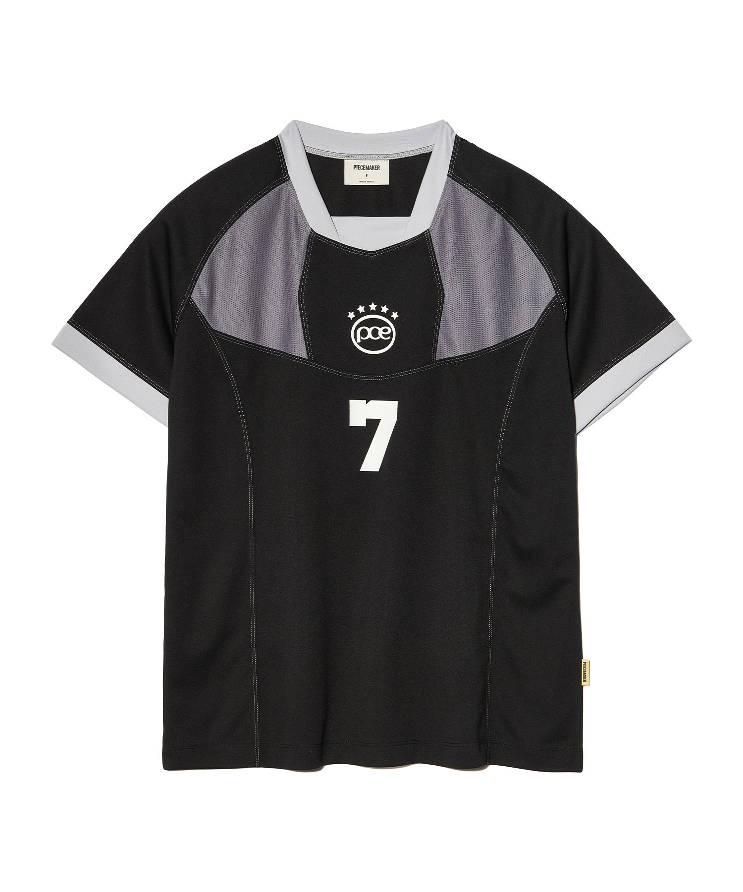 MUSINSA | PIECEMAKER SPORTY MESH COMBI JERSEY TOP (BLACK)