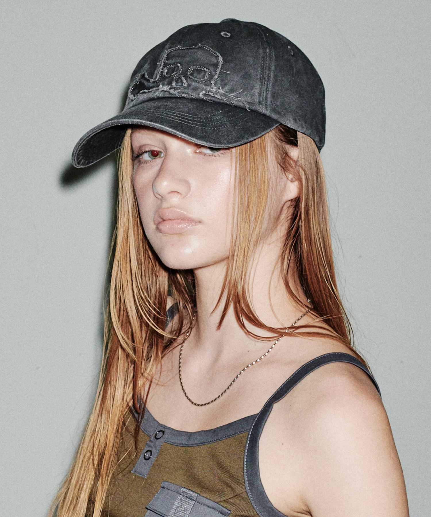 MUSINSA | RUNNING HIGH Skull Washed Ball Cap [Charcoal]