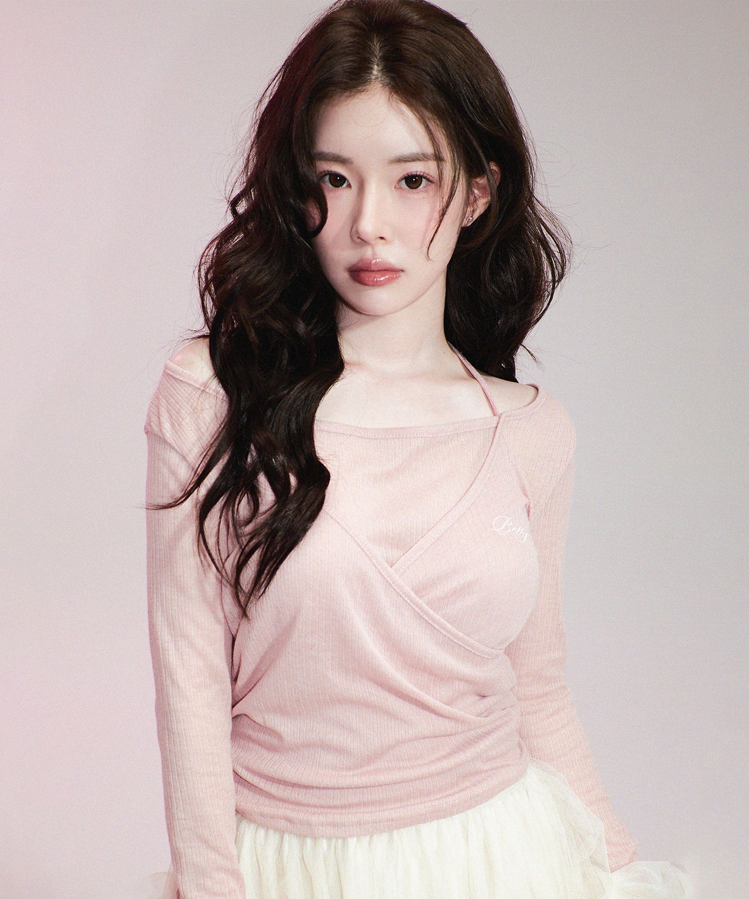 MUSINSA | ULKIN CANVAS Betty Boop See-Through Halter Wrap T-Shirt_Pink