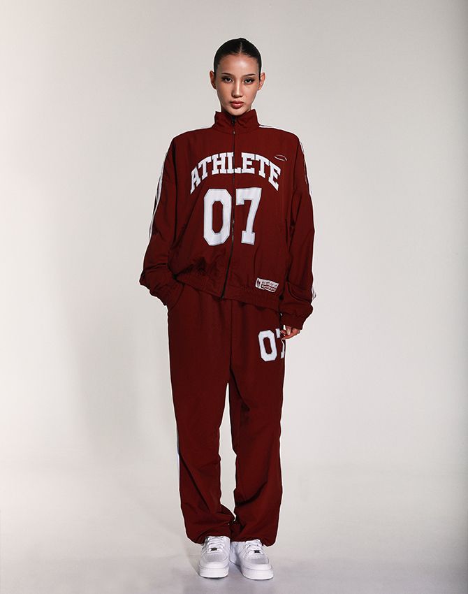 MUSINSA | RVD (07 Campaign) Tracksuit Line Pants (Harvard Burgundy)