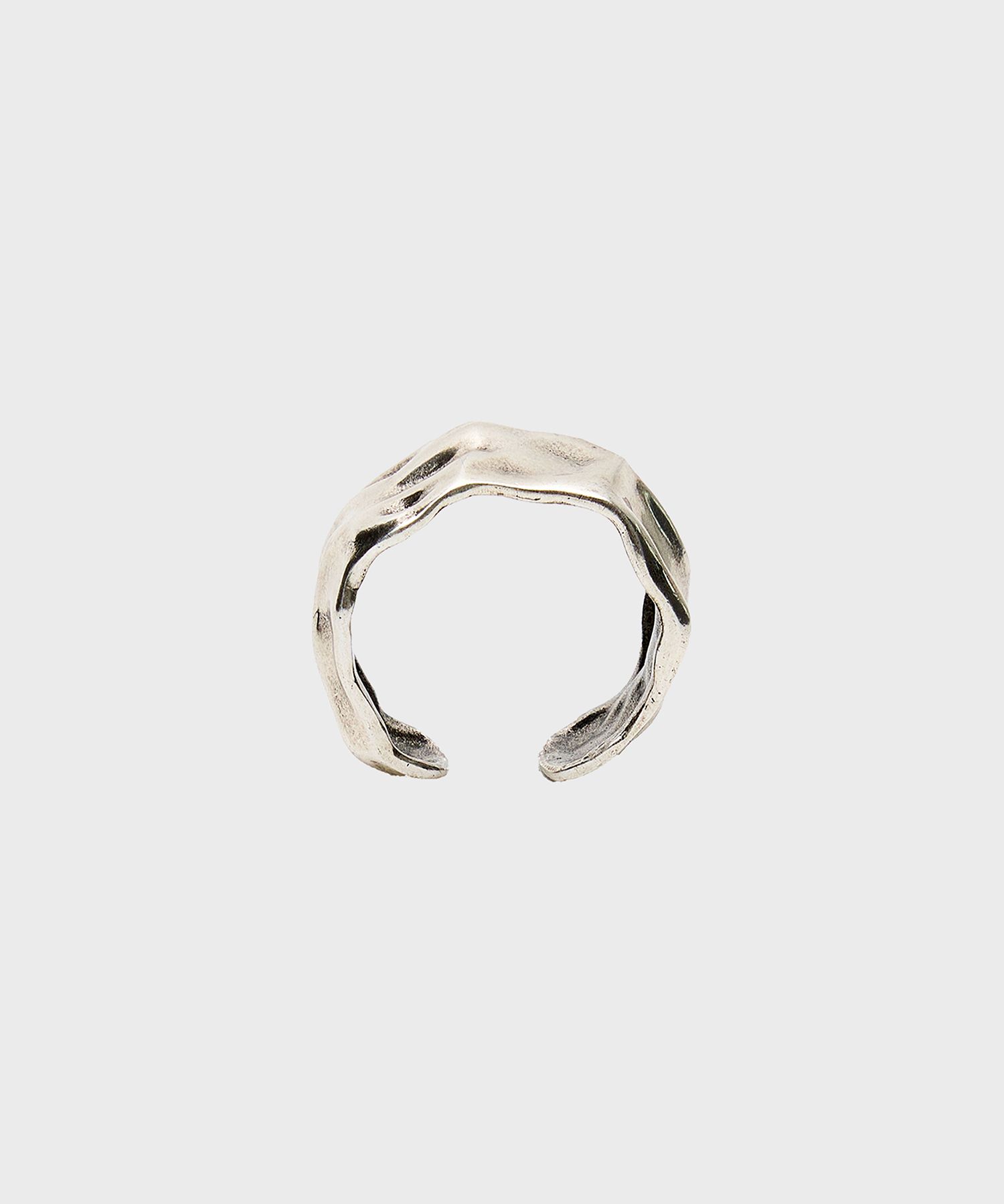 MUSINSA | NOIRER Hammered Wave Ring (Silver)