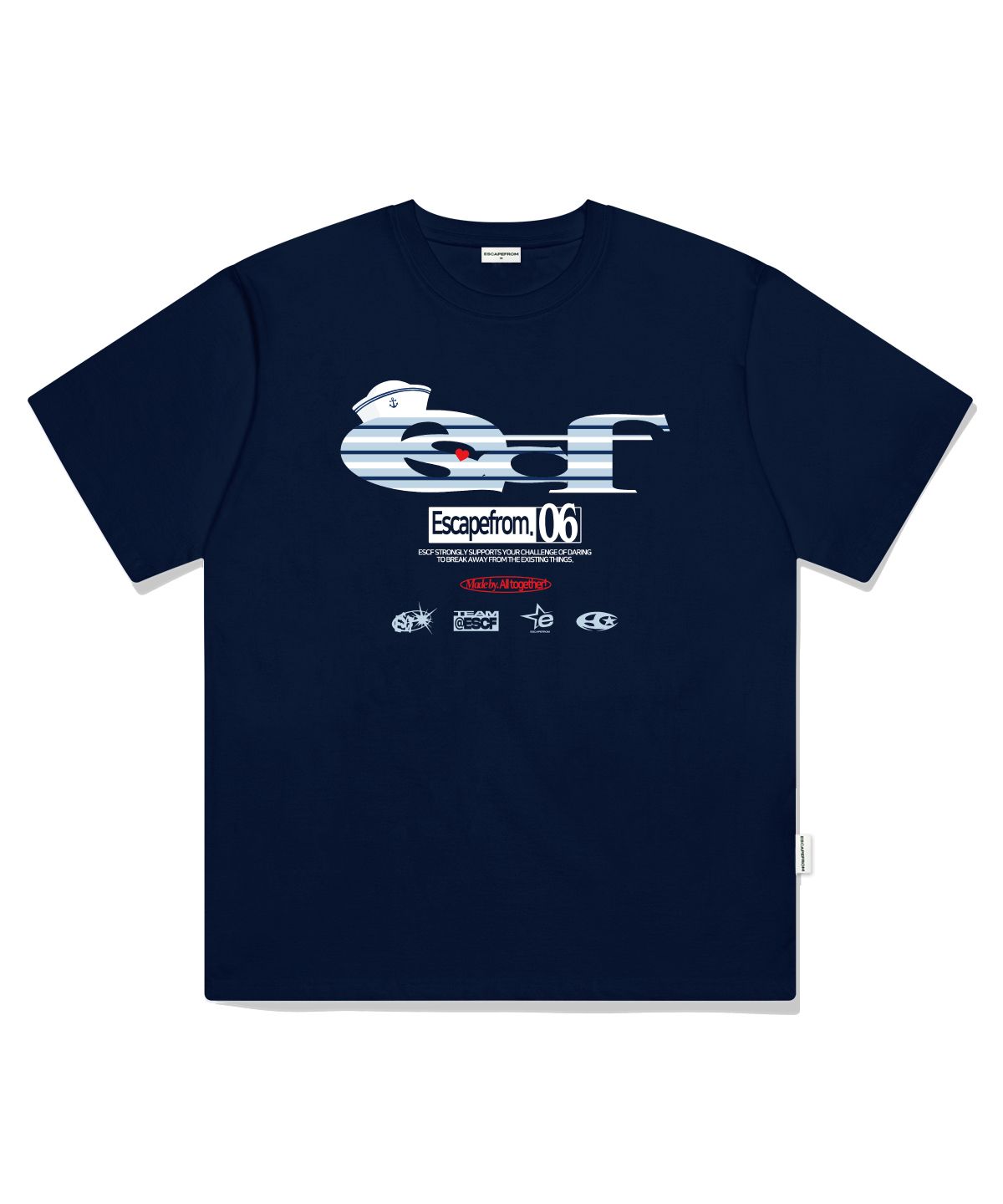 MUSINSA | ESCAPEFROM Marine ESCF Logo Collage Print Overfit Short ...