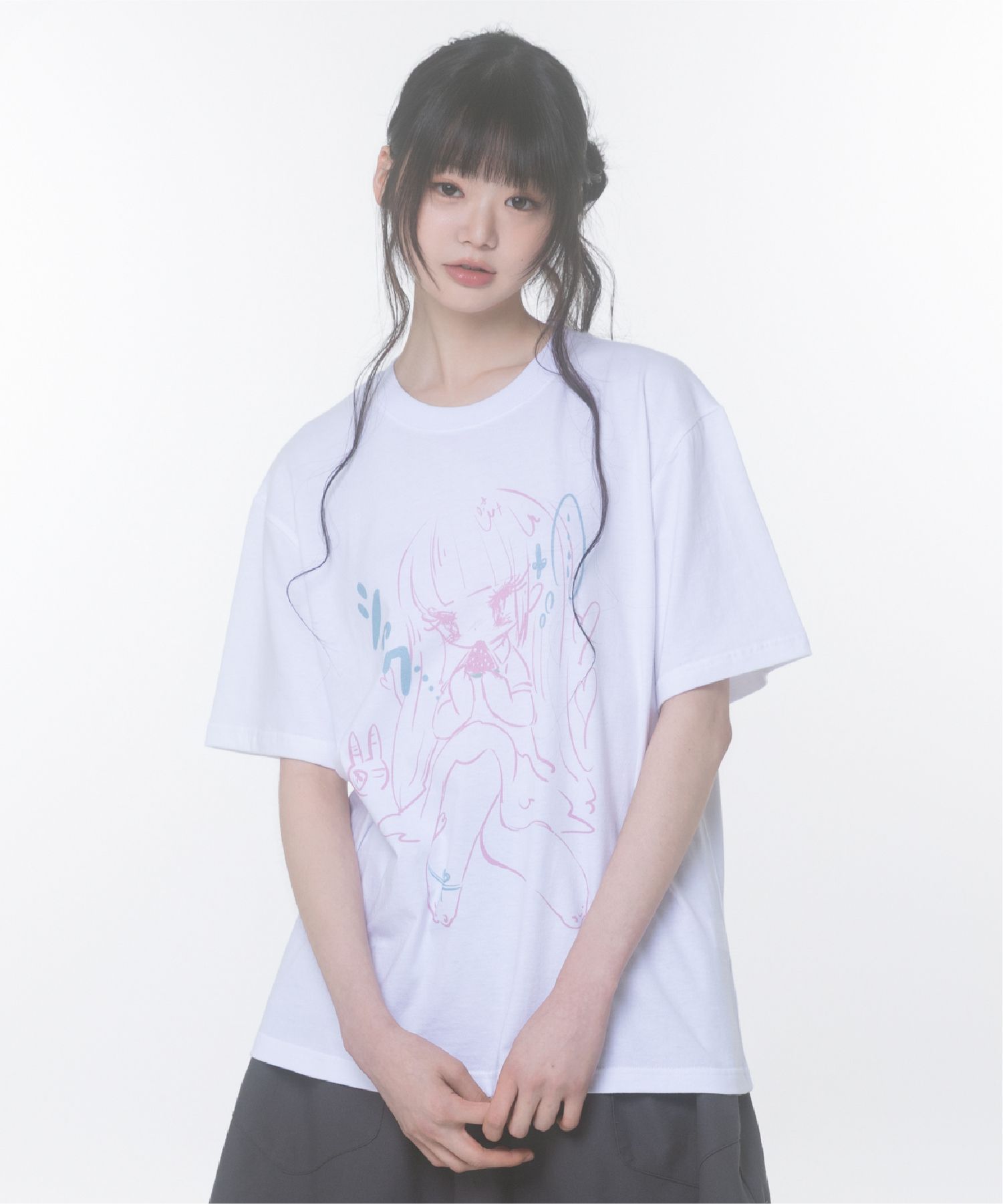 MUSINSA | NAAIEEN BuBi Strawberry Girl Basic T-shirt