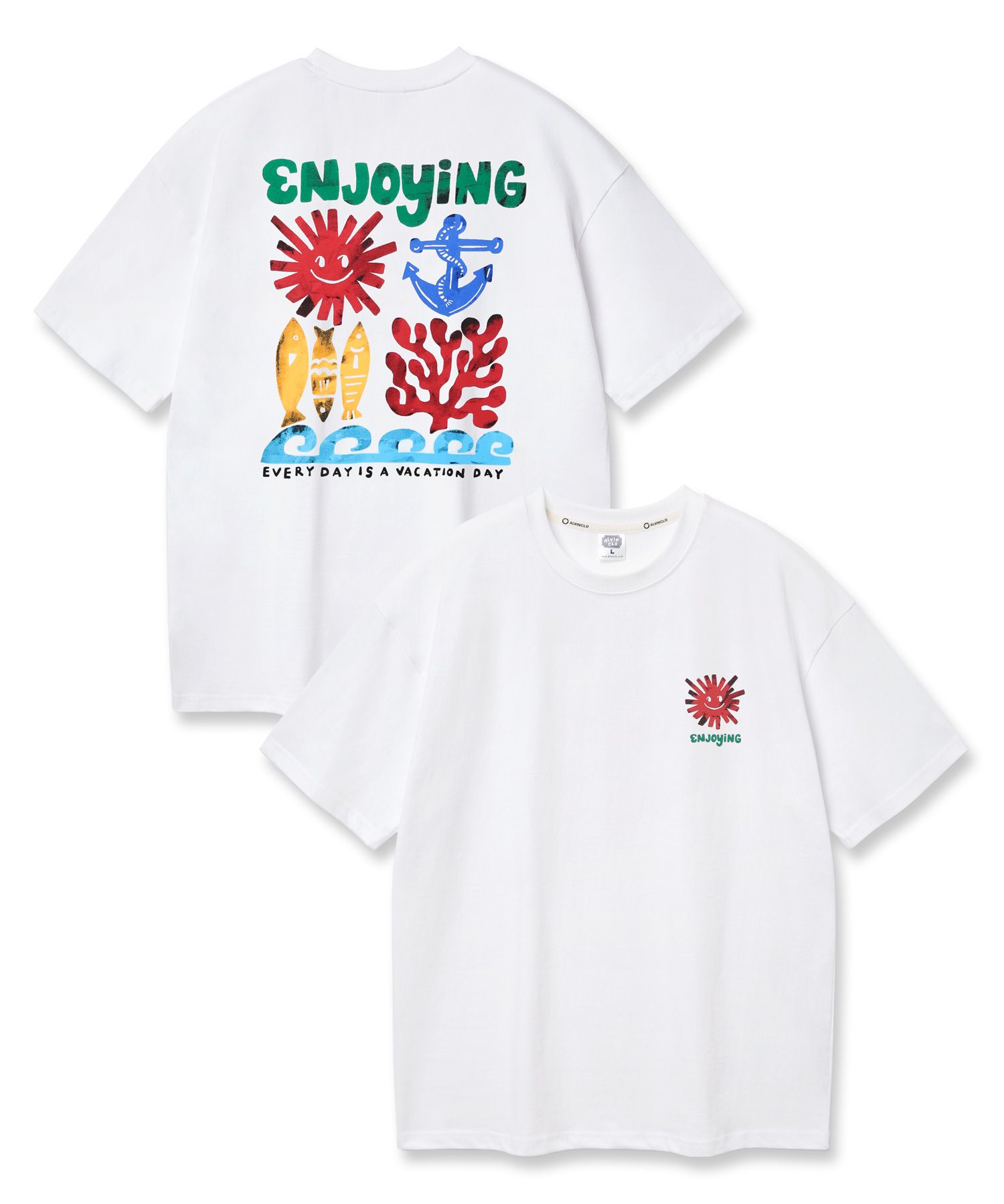 MUSINSA | ALVINCLO ENJOYING OVERFIT HALF SLEEVE T-SHIRT AST4817 (3 COLOR)