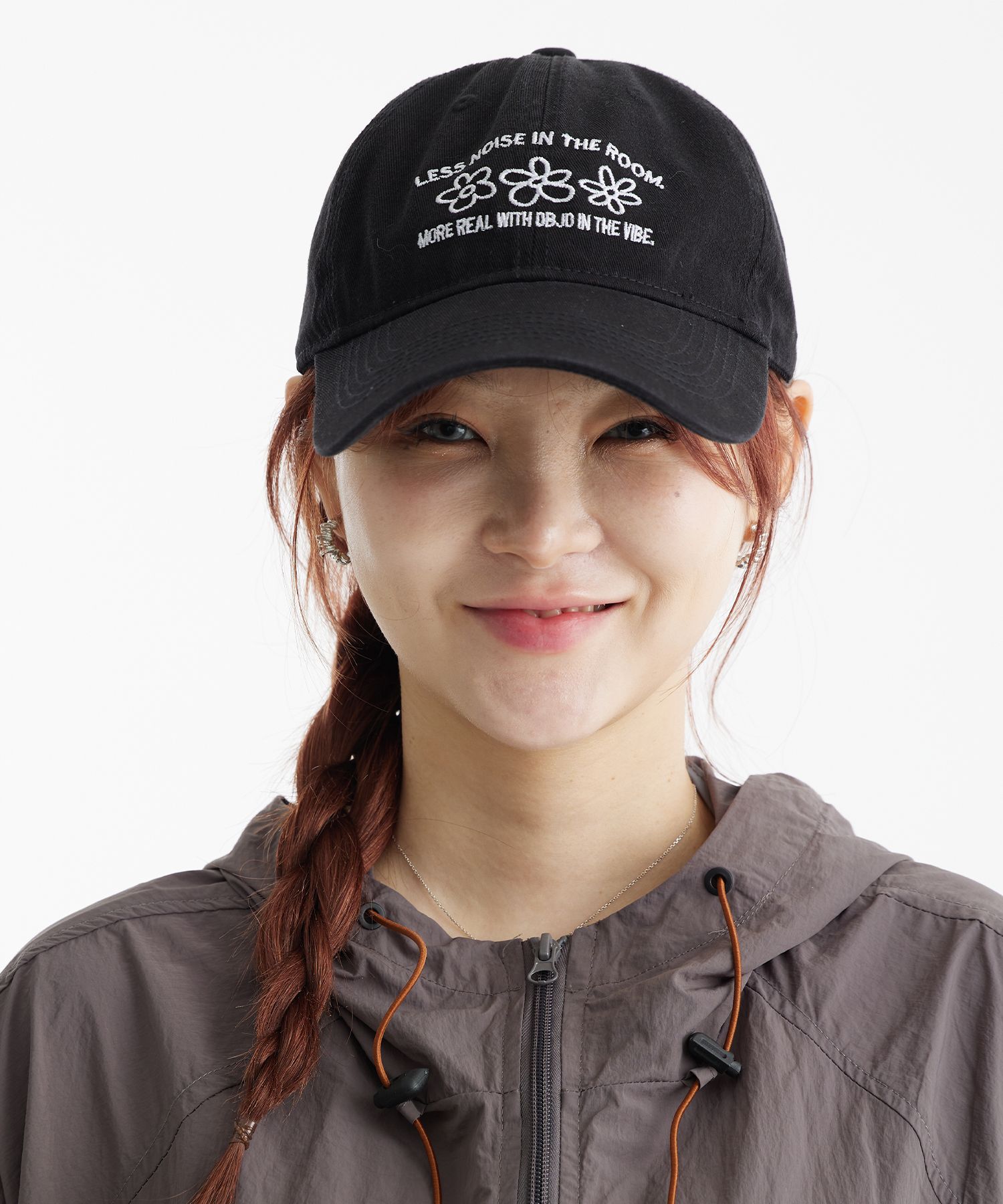 MUSINSA | DOUBLE JD Triple Flower Ball Cap (Black)