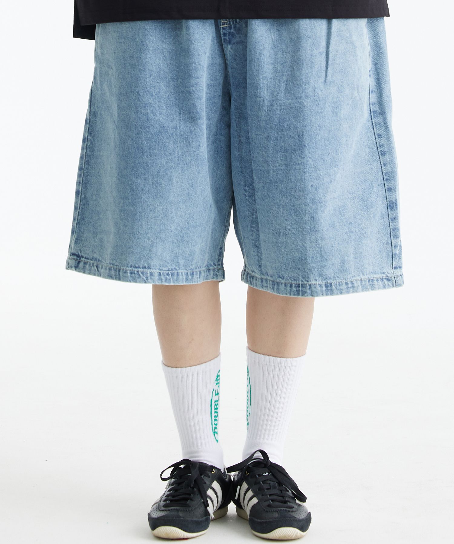 MUSINSA | DOUBLE JD Denim Bermuda Pants (Blue)