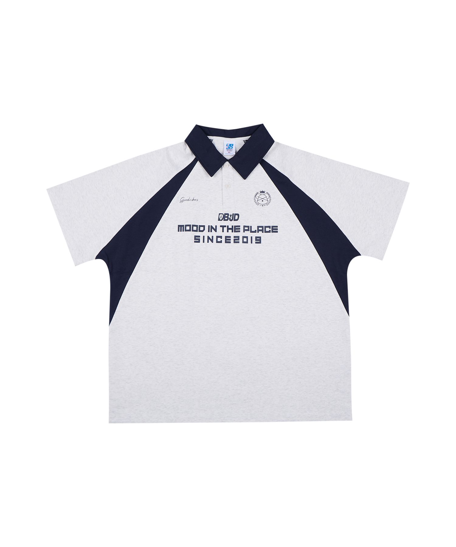 MUSINSA | DOUBLE JD Nagrang Color Block Short Sleeve Carat (Light Grey)