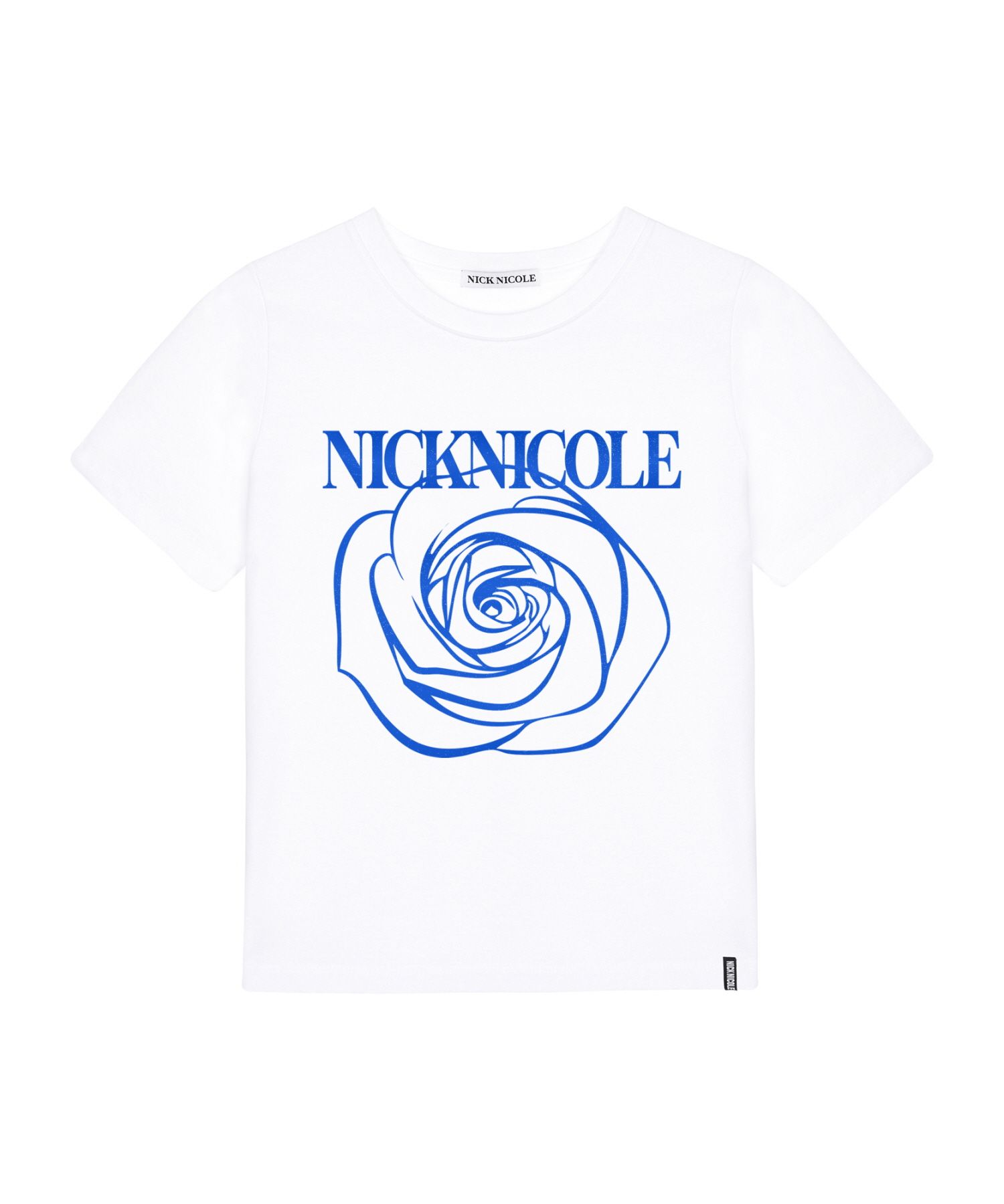 MUSINSA | NICK&NICOLE ROSE NICOLE LABEL SLIM TOP_WHITE BLUE