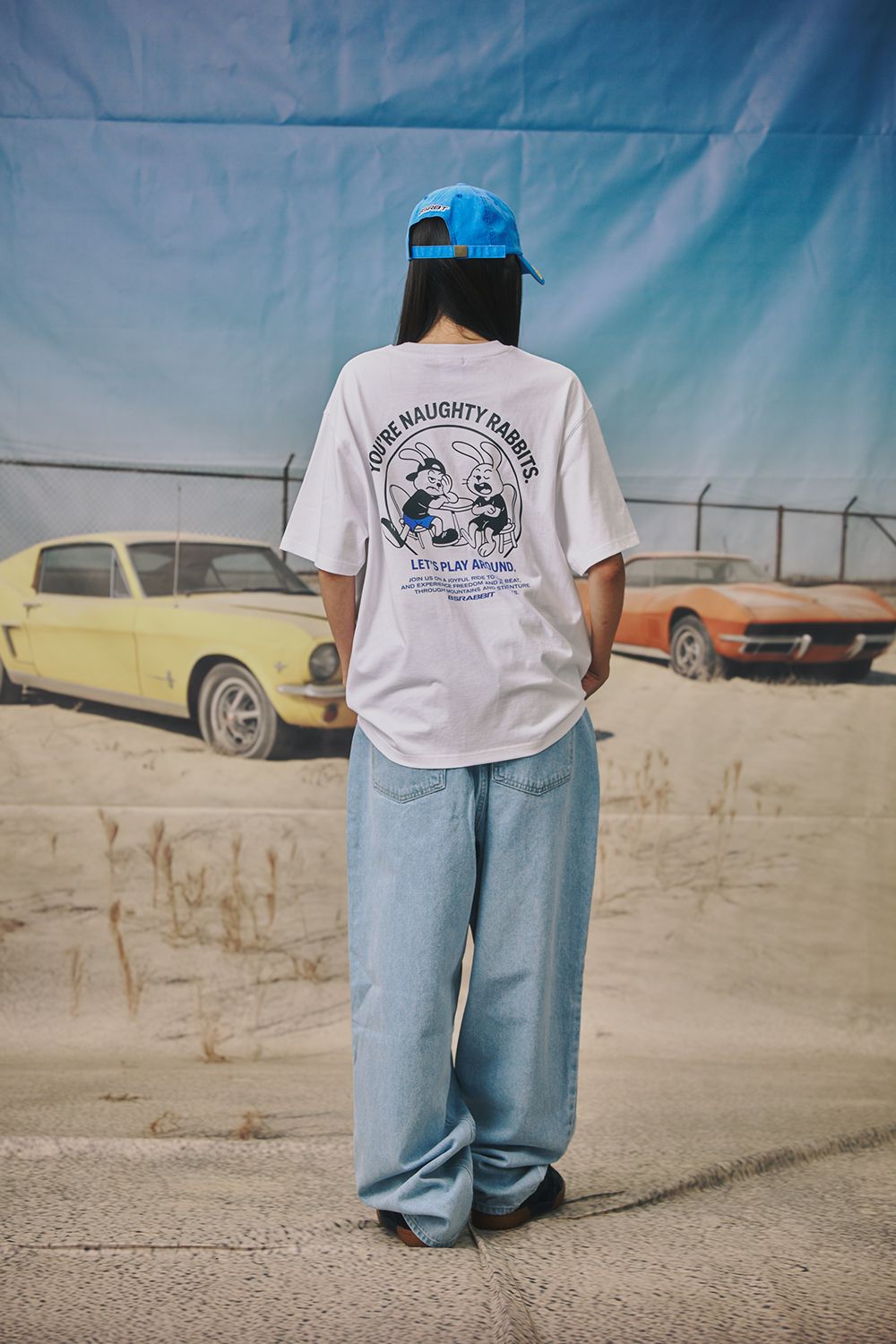 MUSINSA | BSRABBIT Nutty Rabbits Short Sleeve T-Shirt White