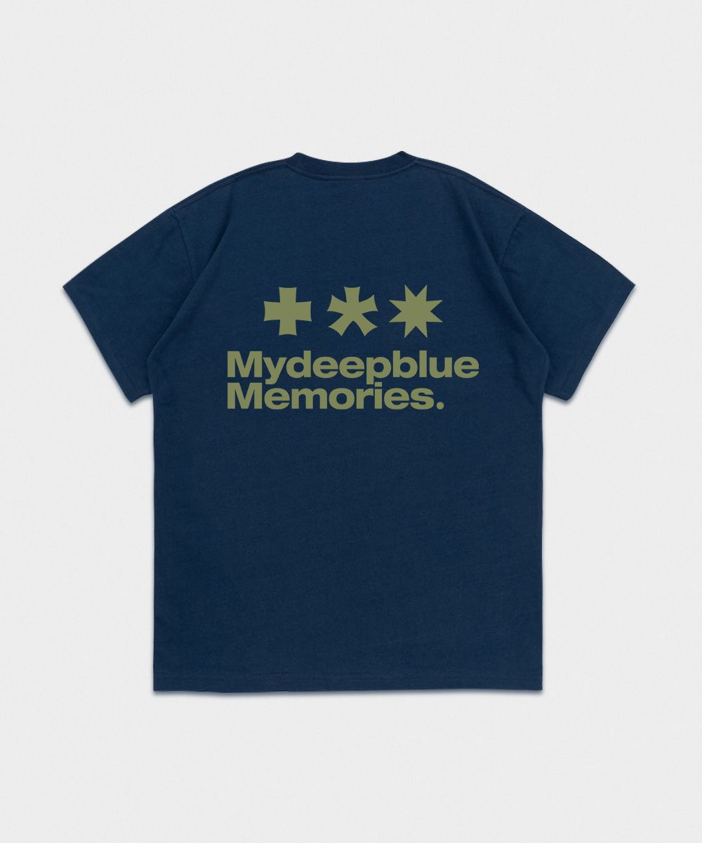 MUSINSA | MY DEEP BLUE MEMORIES Mm Symbol Logo T-Shirts (NAVY / KHAKI)