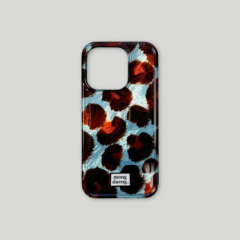 MUSINSA | MONGDAENG Lopard Blue Color Case TPU Leopard Blue iPhone Case
