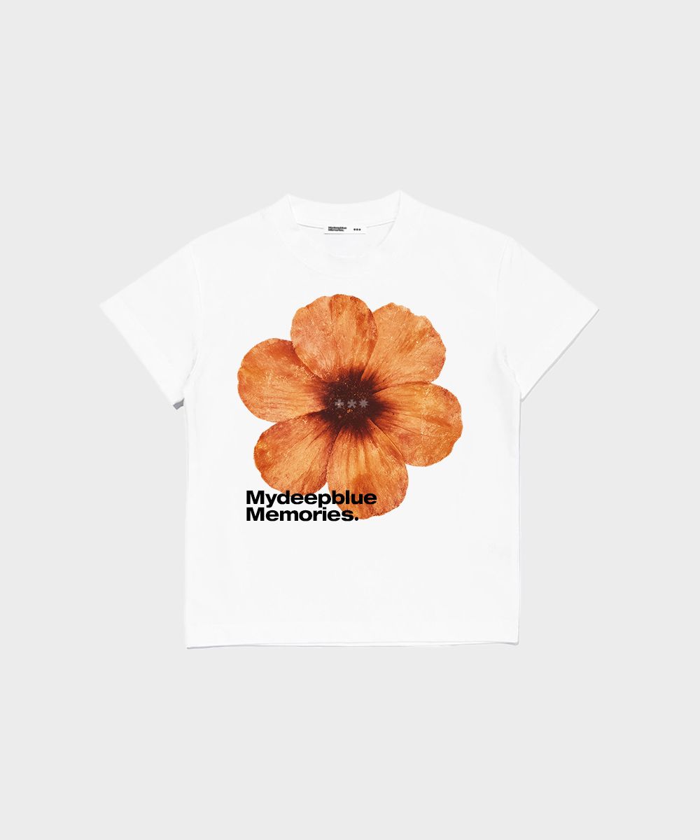 MUSINSA公式 | MY DEEP BLUE MEMORIES (W) MM FLOWER CROP TEE (WHITE)