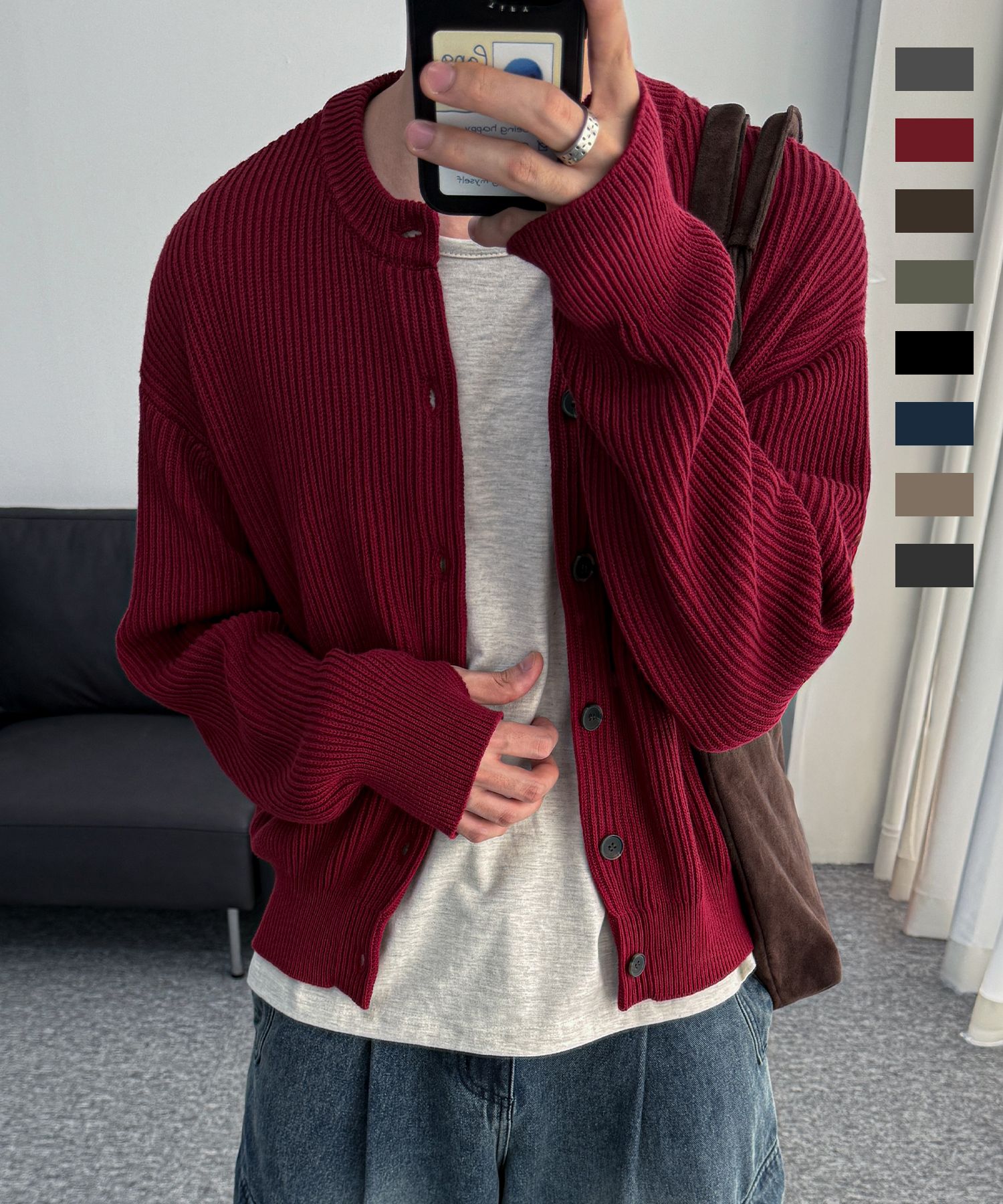 MUSINSA | SEEZ [DAILYROOM X SEEZ] Archive Cotton Crop Knit Cardigan [8 ...