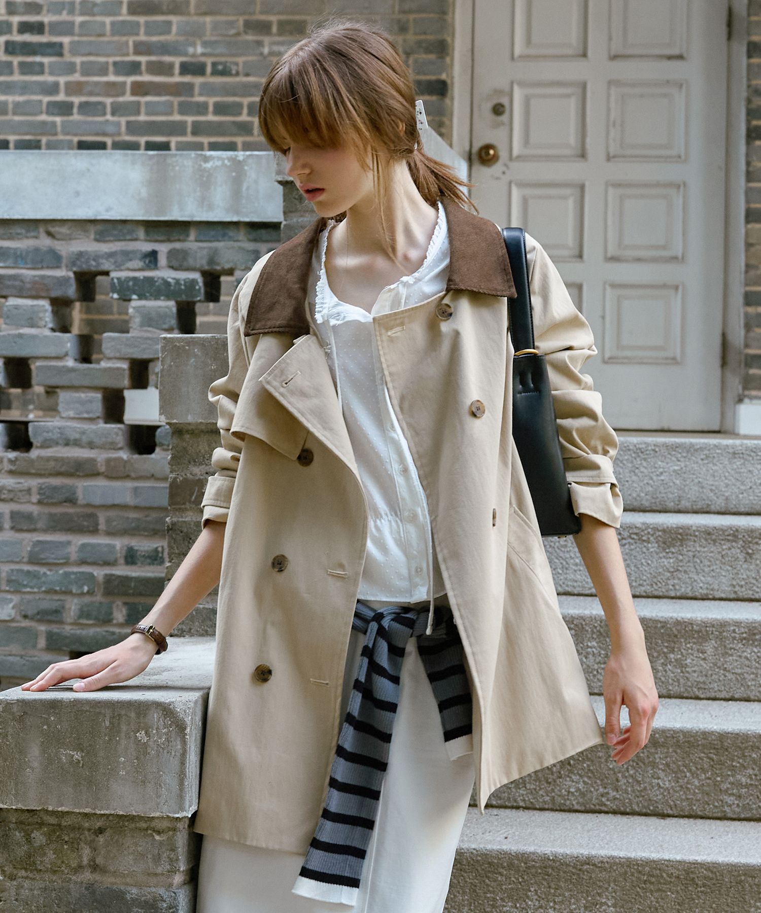 MUSINSA | LETTER FROM MOON Jane Half Trench Coat (Beige)