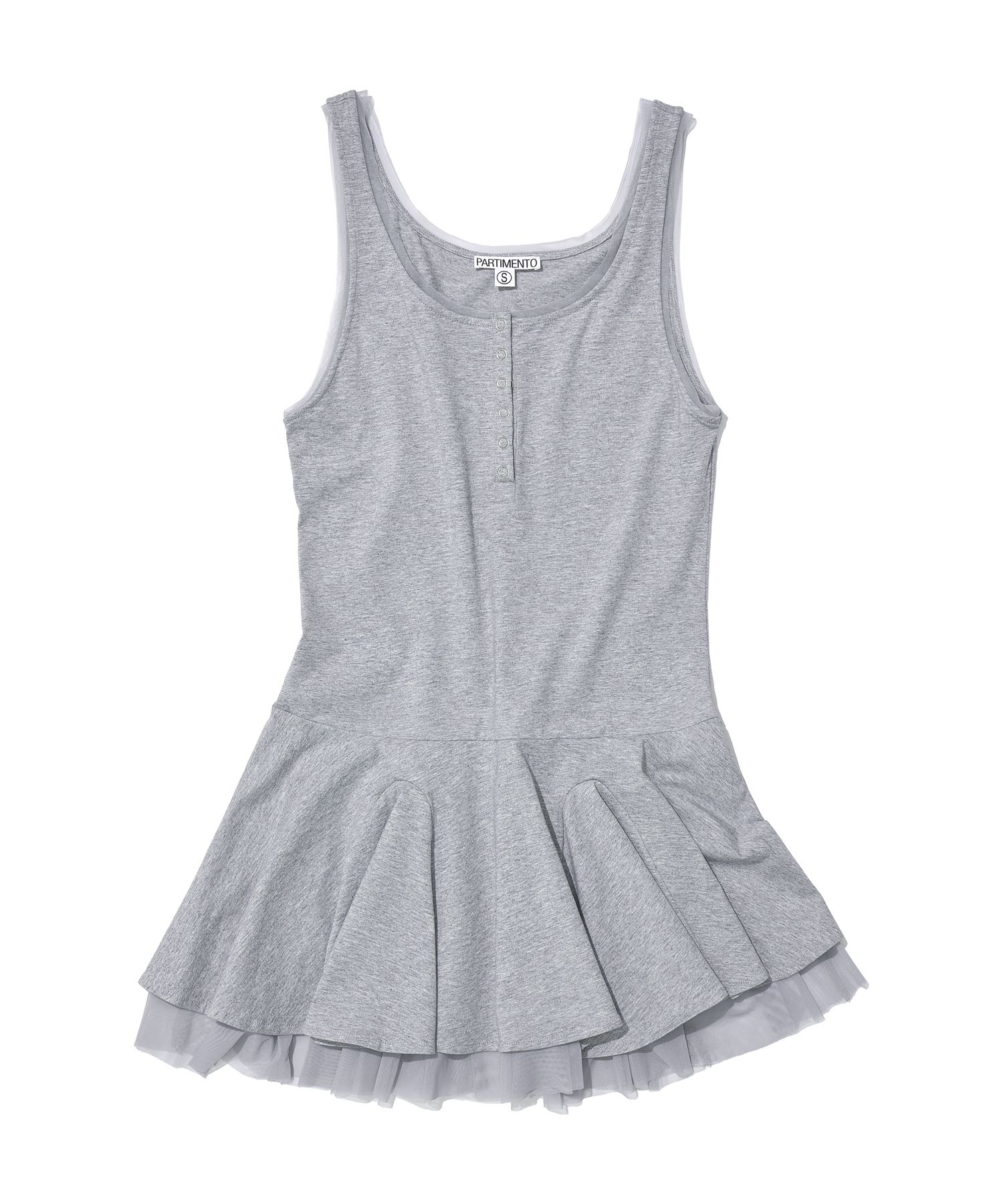 MUSINSA | PARTIMENTO WOMEN Contrast Button-Up Layered Dress Top_Melange