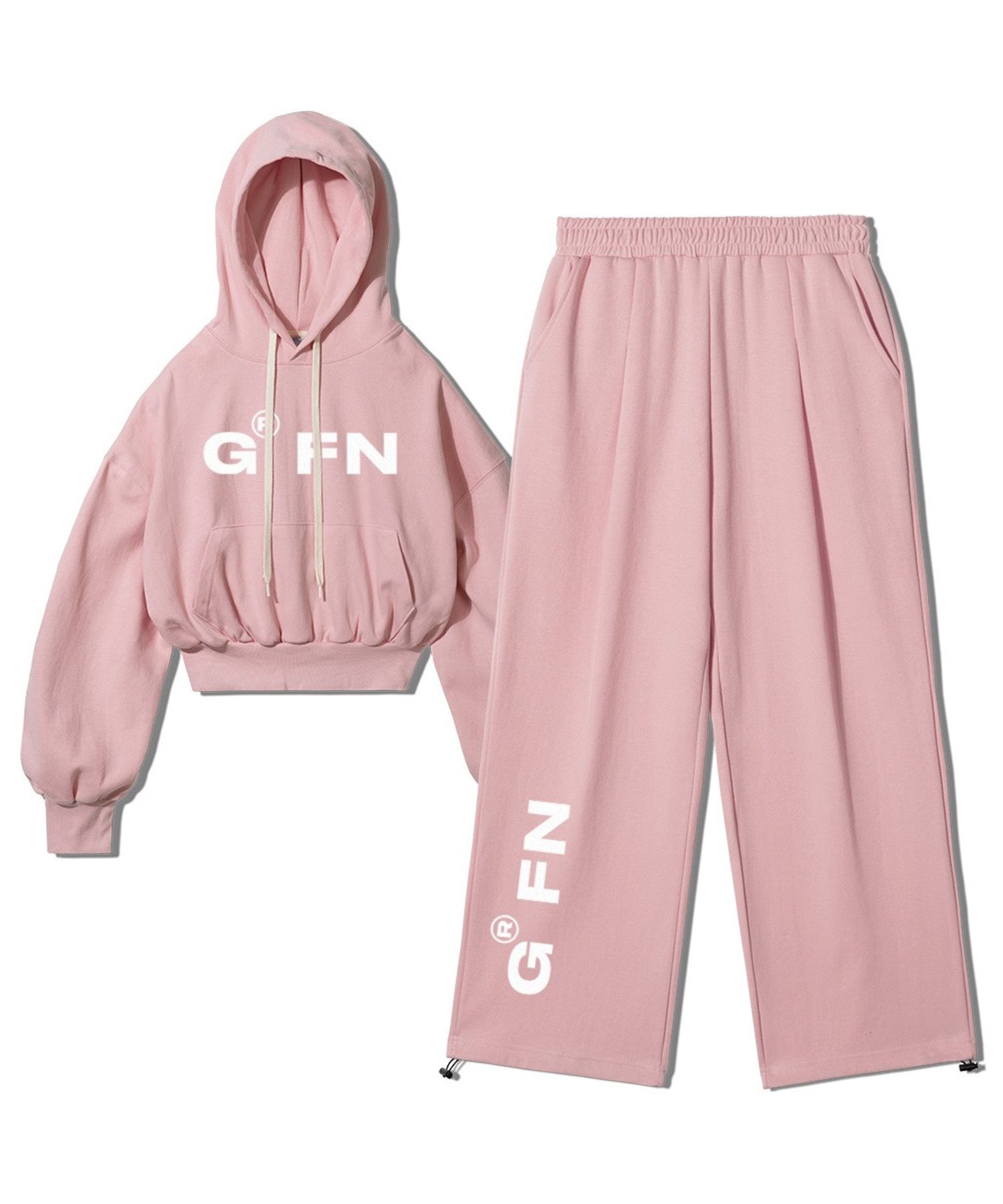 MUSINSA | GRANFINNY Overfit Terry Bold Logo Crop Hoodie + One-Tuck ...
