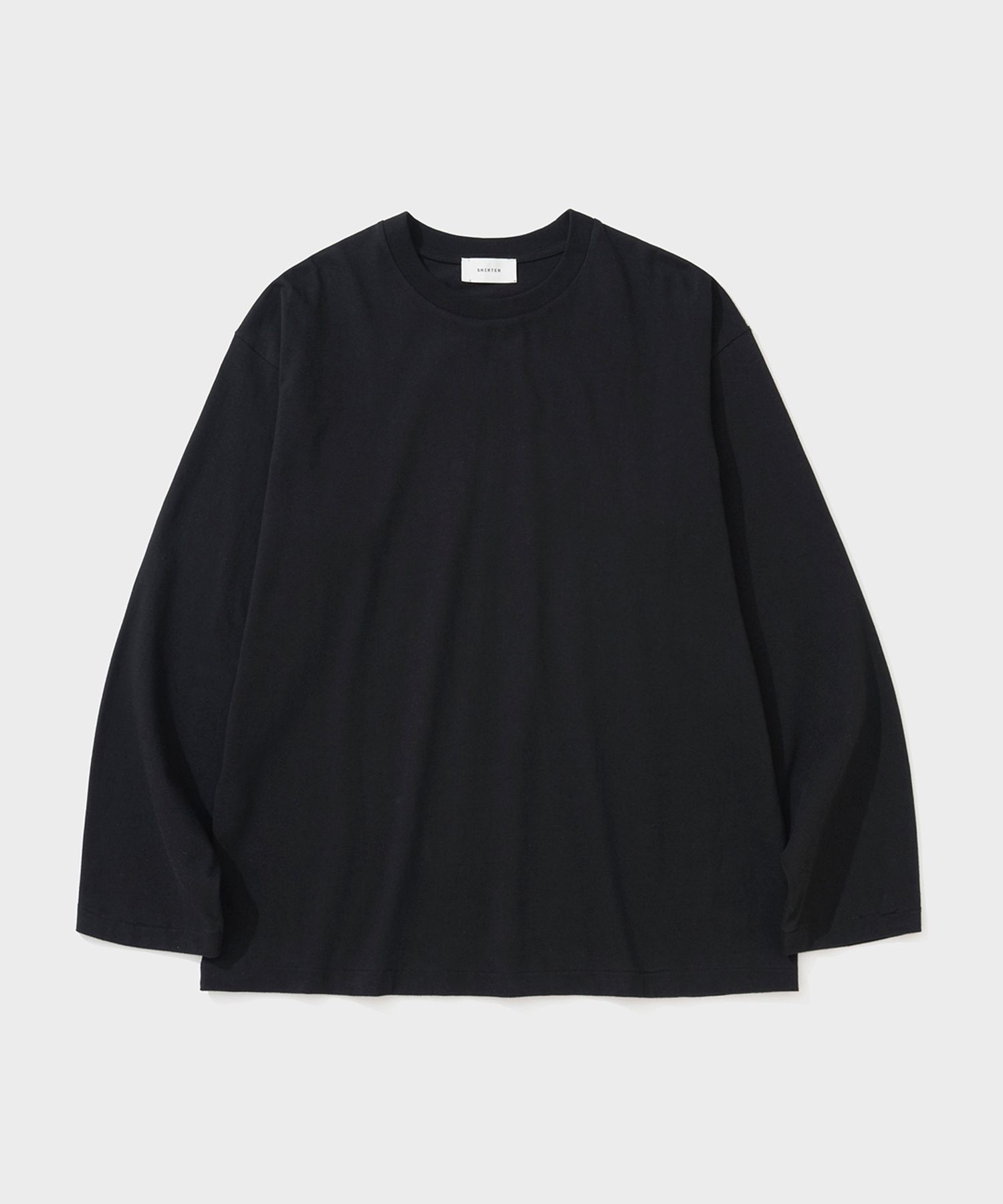 MUSINSA | SHIRTER FINE COTTON OVERSIZE FIT LS T-SHIRT (BLACK)