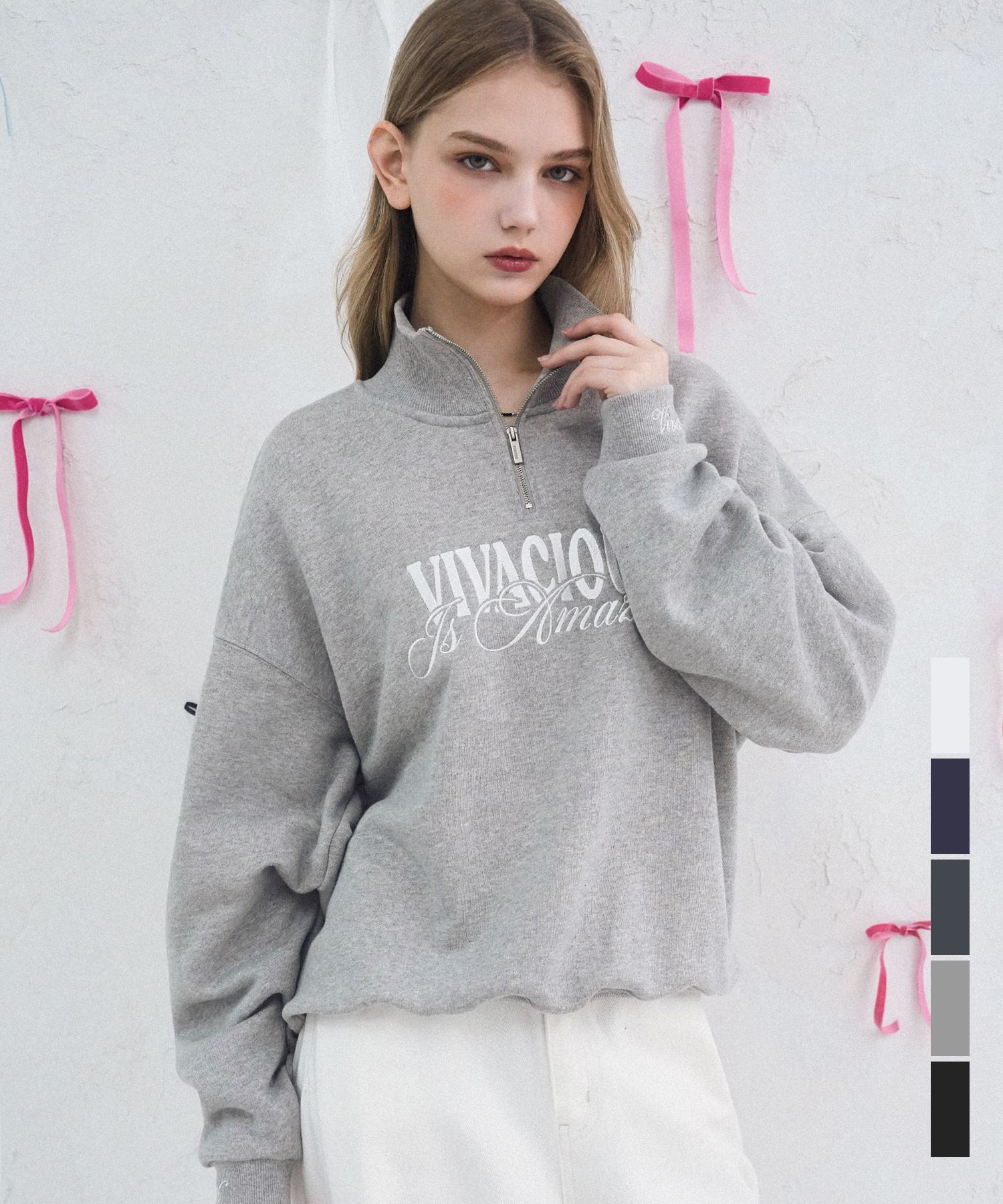 MUSINSA | VIVACIOUS Amazing half zip-up - 5COL