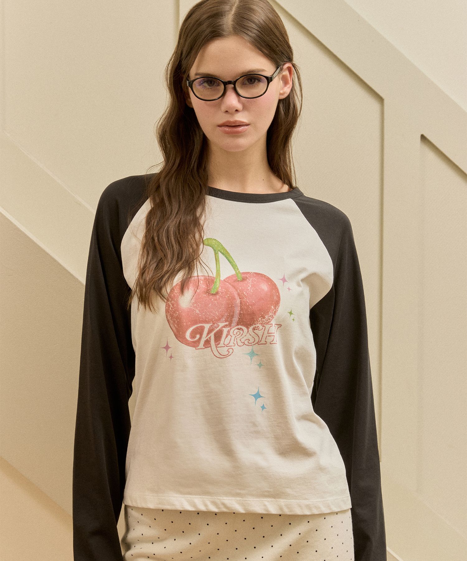 MUSINSA | KIRSH Mellow Graphic Raglan Long Sleeve [White]