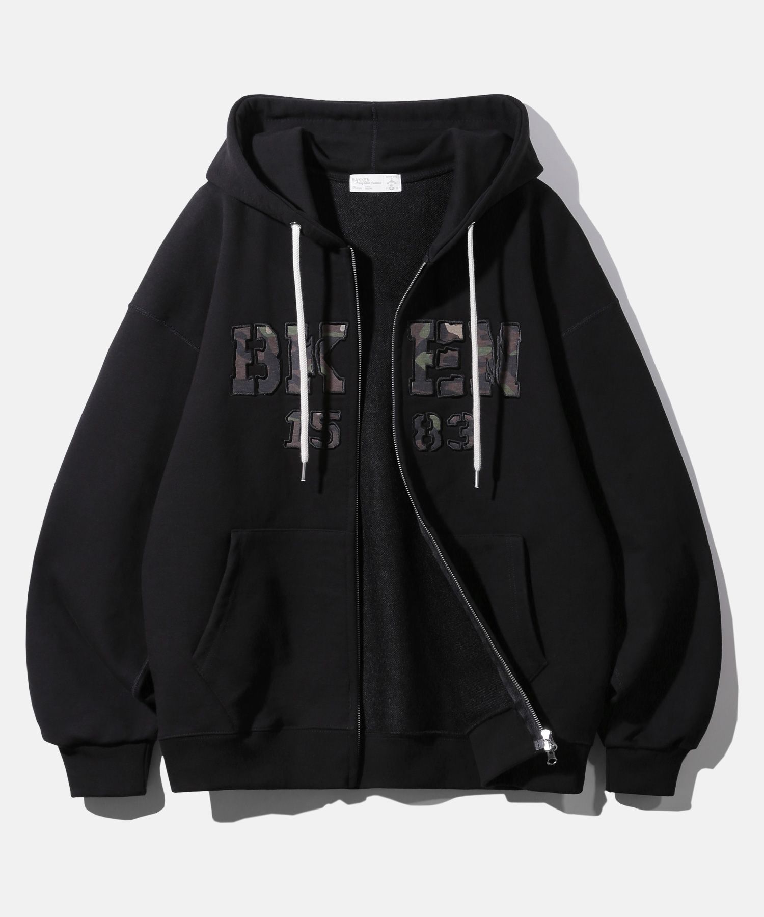 MUSINSA | BAKKEN BKEN 1583 Hooded Zip-up BK7990_Black