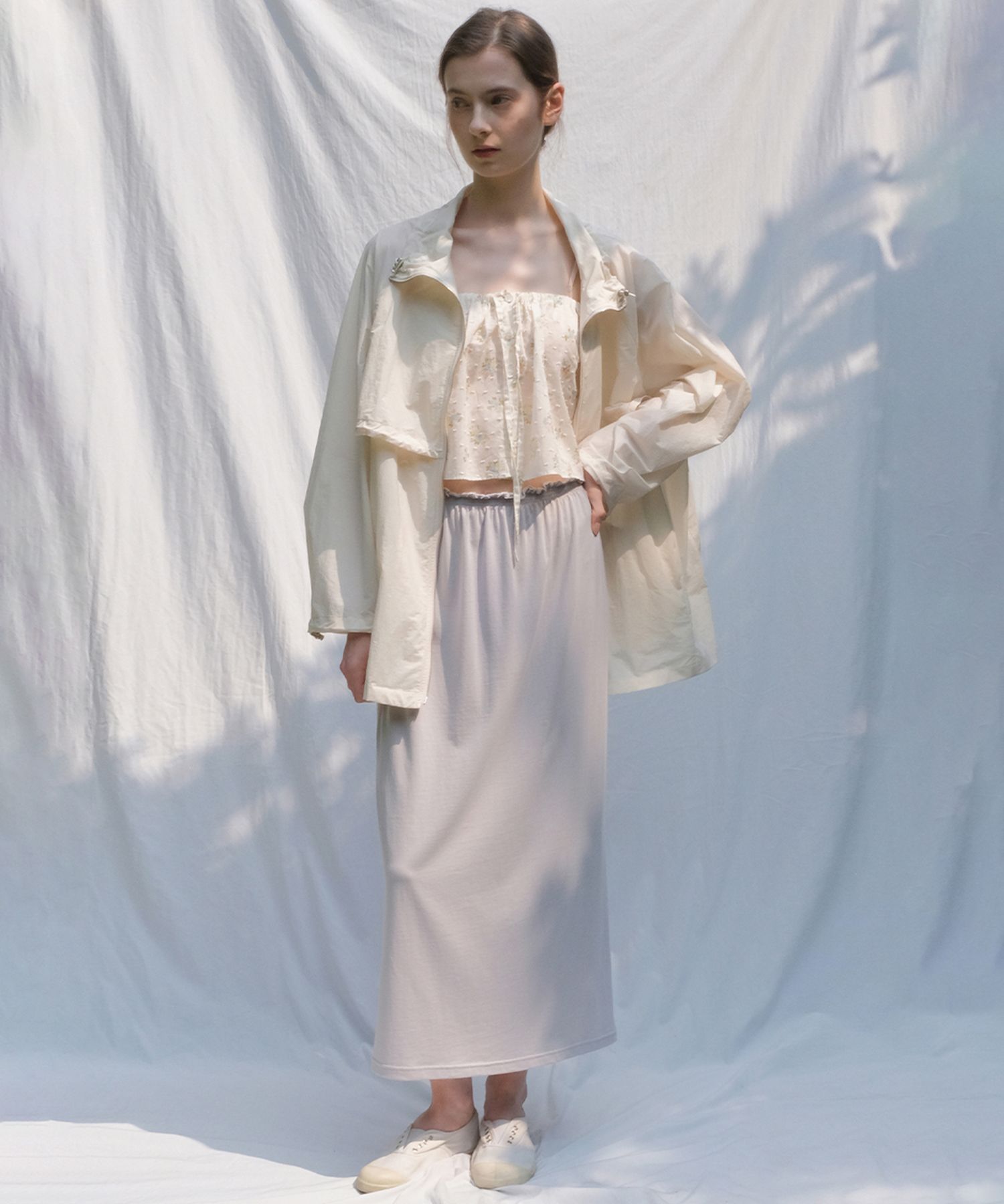 MUSINSA | BLBT Smocking Long Skirt (Dusty Sky)