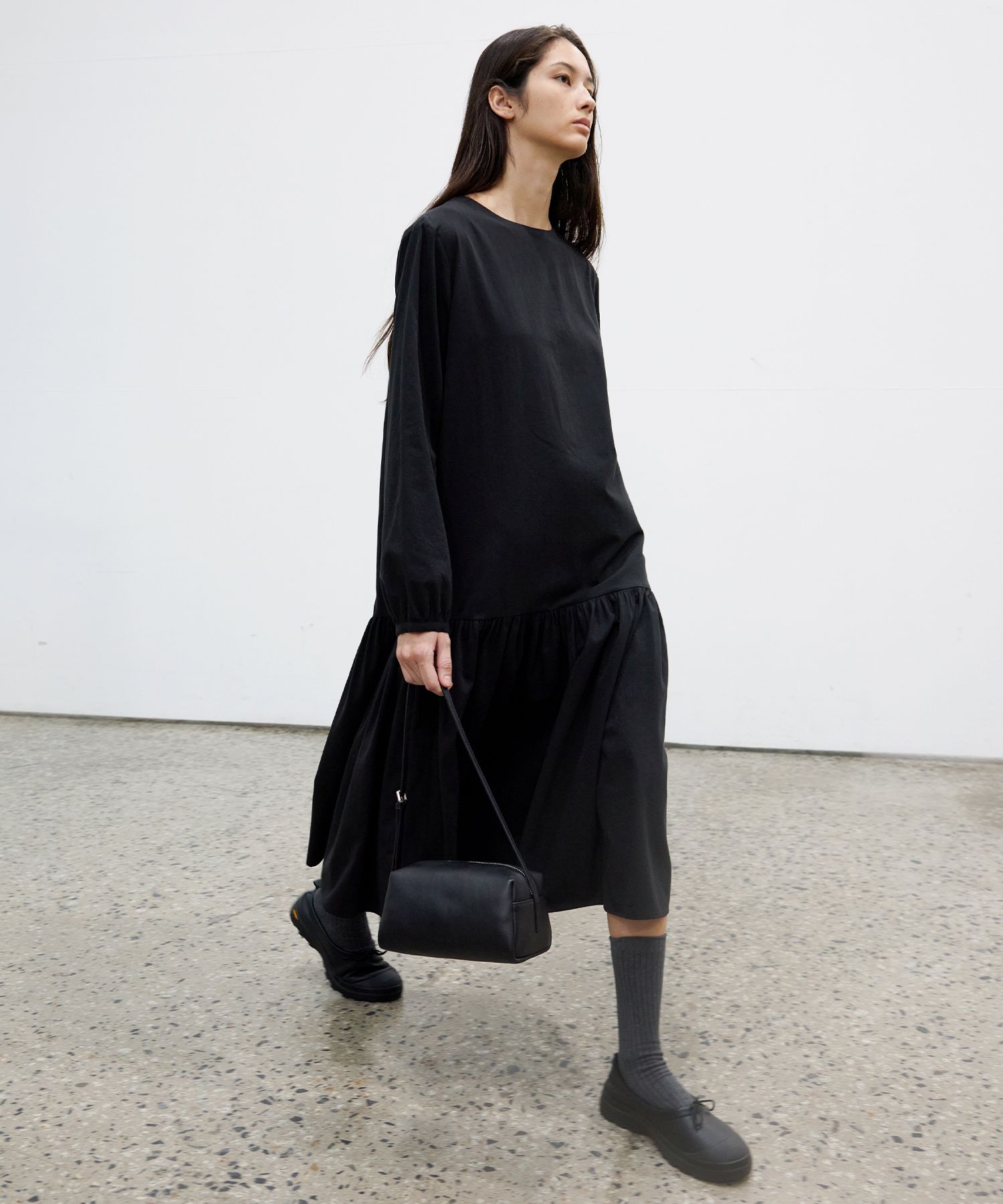 MUSINSA | LEVAR Flow Maxi Dress - Black