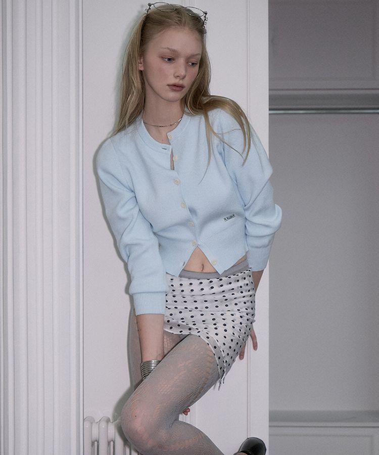 MUSINSA公式 | ROSÉ FRANTZ Soft Nut Button Cardigan [Sky Blue]