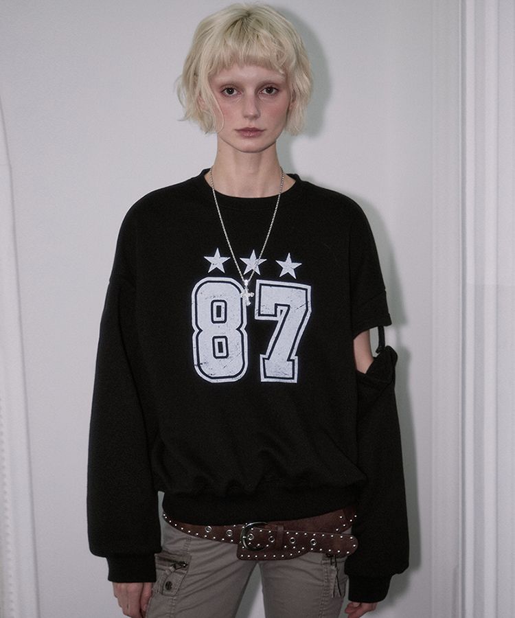 MUSINSA公式 | ROSÉ FRANTZ No.87 Star Sweatshirt [Black]