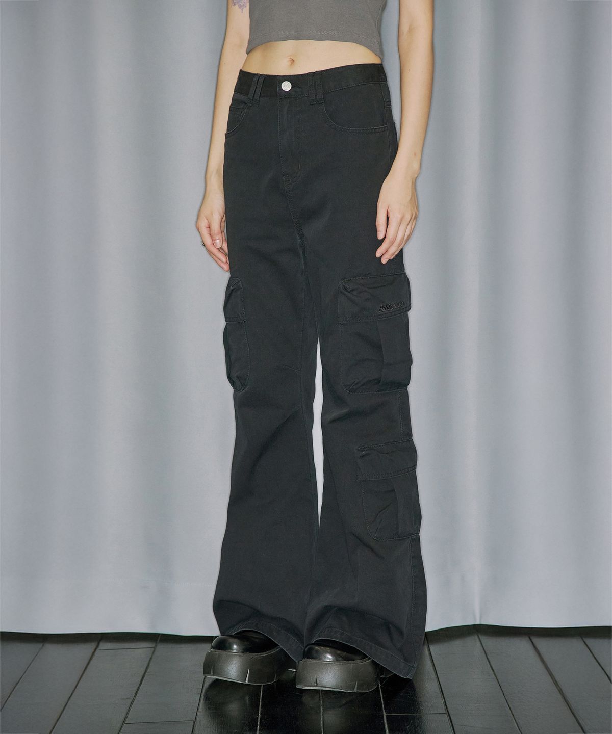 오드스튜디오(ODDSTUDIO) 카고 포켓 코튼 부츠컷 팬츠 - BLACK - 사이즈 & 후기 | 무신사