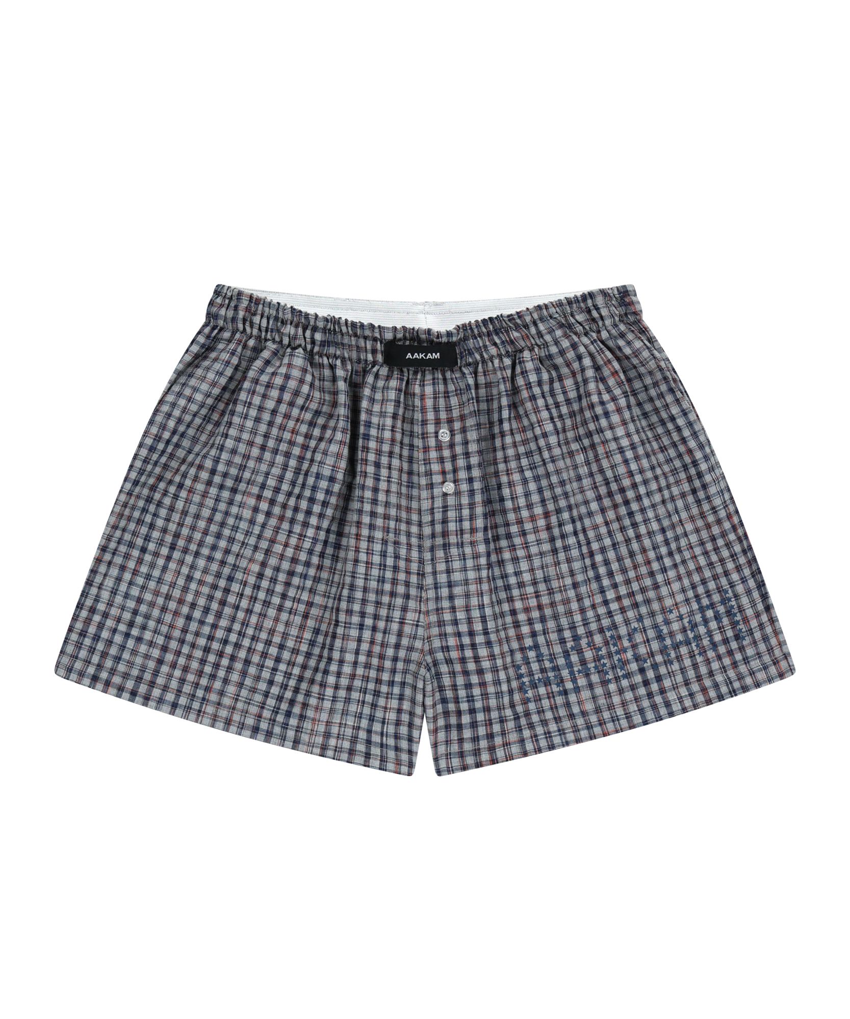 MUSINSA | AAKAM Check Boxer (Mixed Gray)