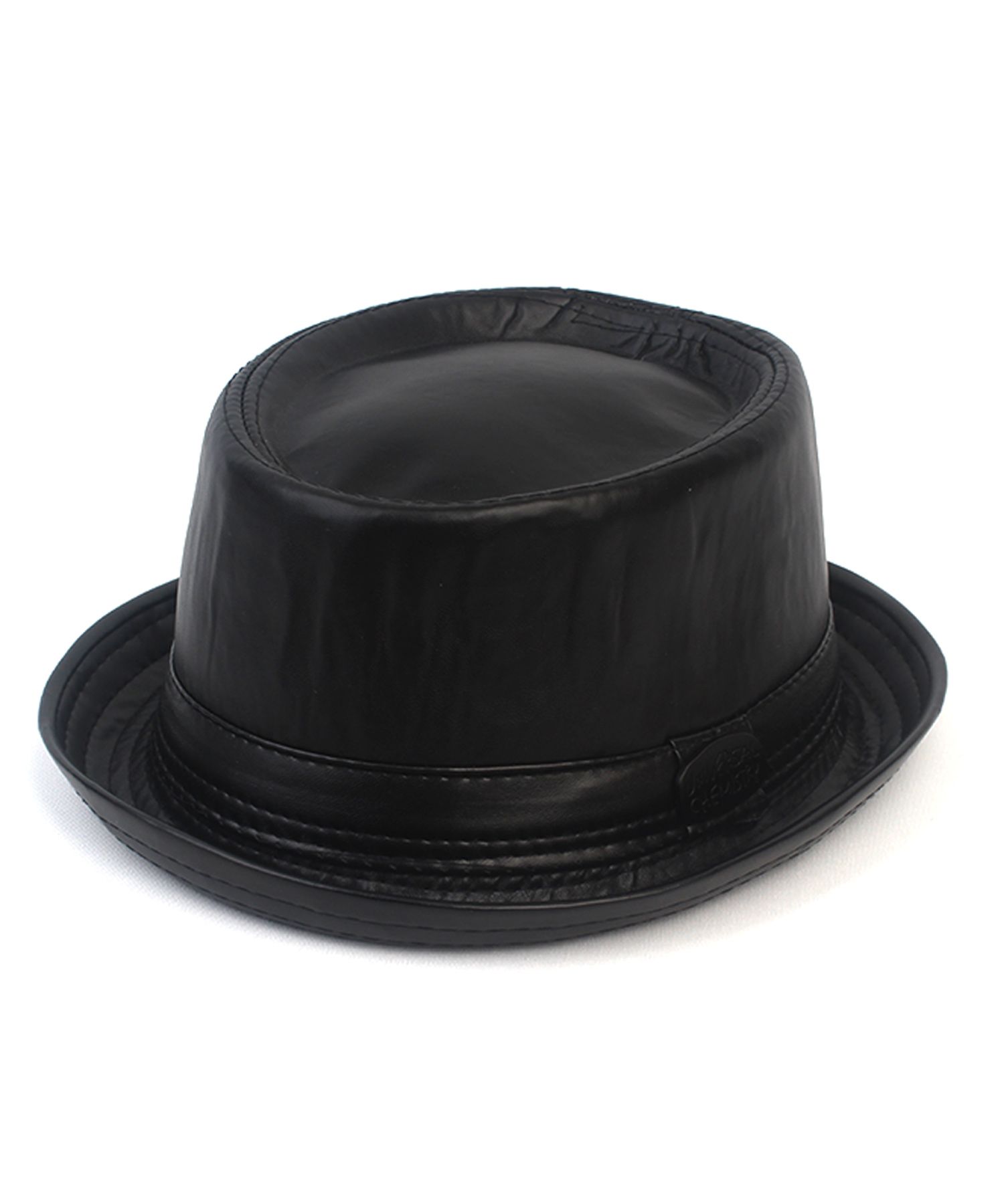 MUSINSA | UNIVERSAL CHEMISTRY Punk Leather Black Fedora Fedora