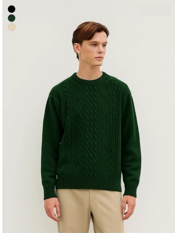 MUSINSA | NIX Cable Round Pullover Knit [FNRWCWR704P]