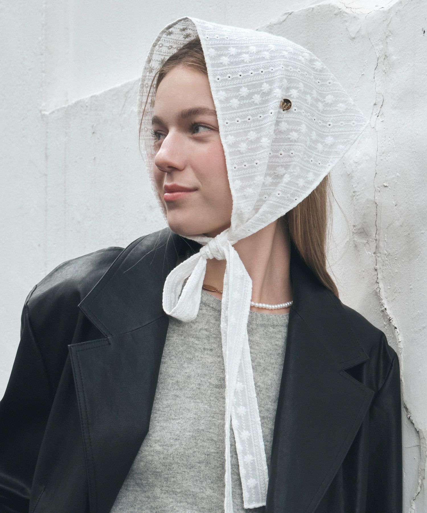 MUSINSA公式 | NONLOCAL Amy Cotton Lace Kerchief - 2Color